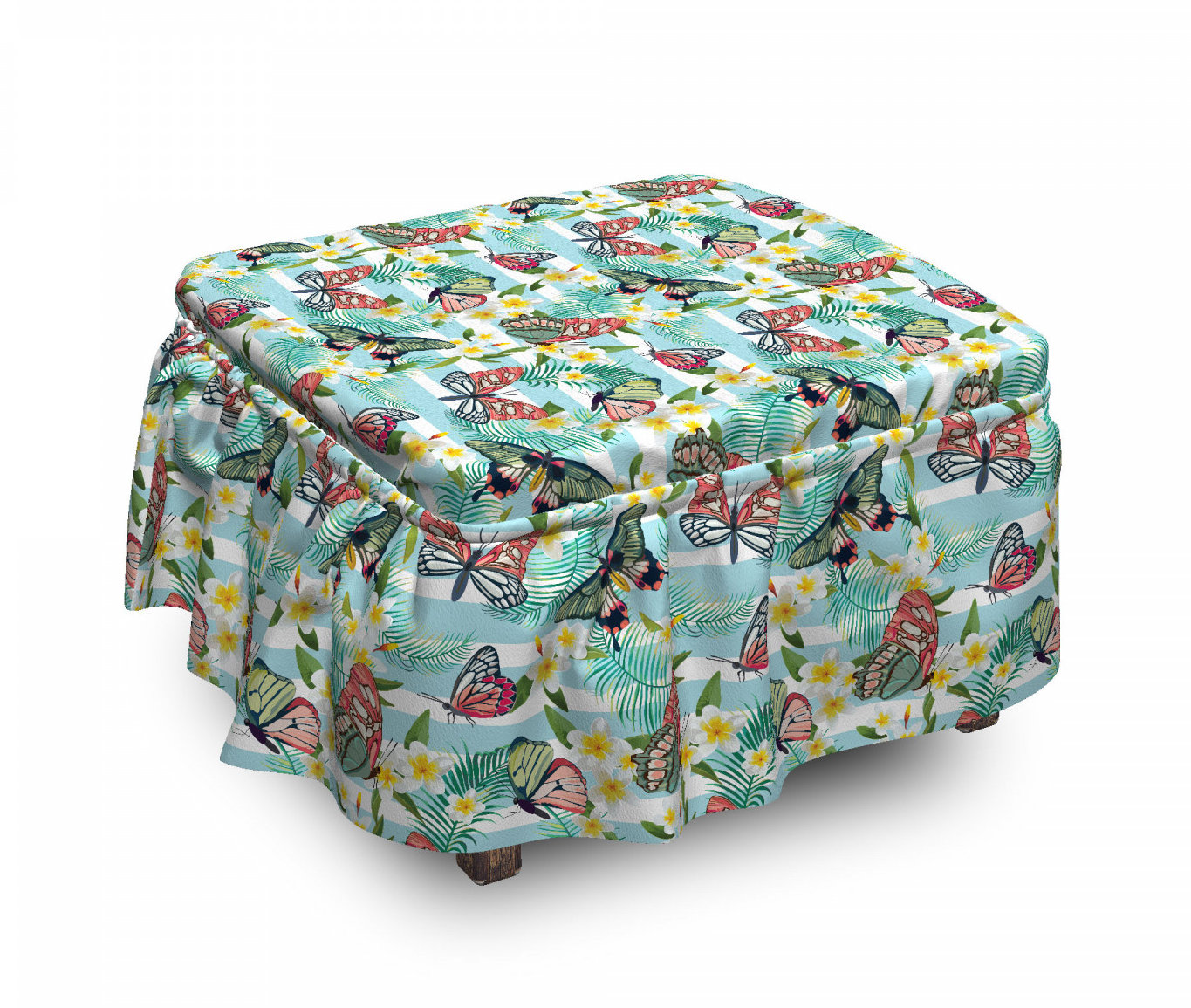 East Urban Home Exotic Summer Butterfly Ottoman Slipcover - Wayfair Canada