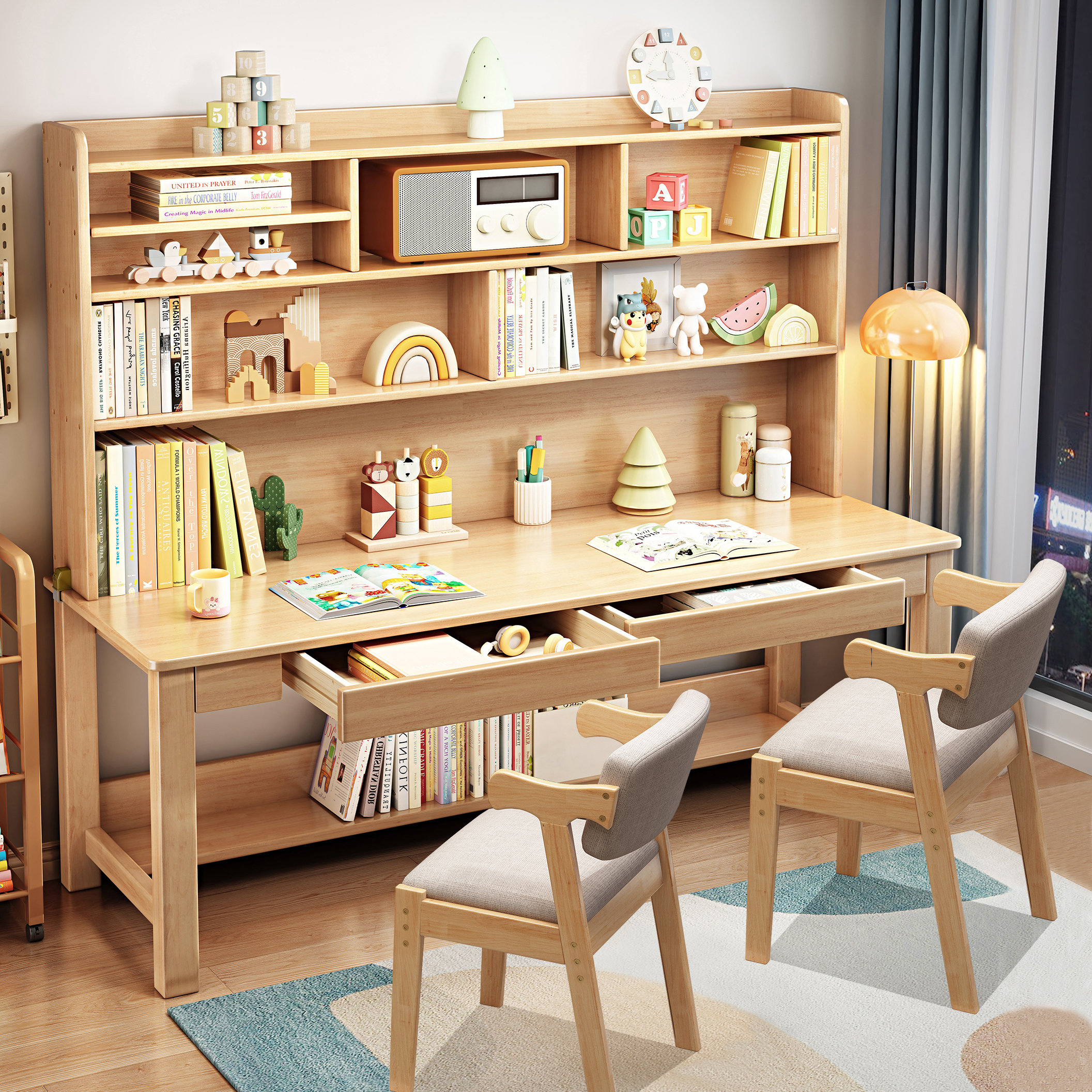 Corrigan Studio® Rectangle Writing Desk and Chair Set Home Computer ...