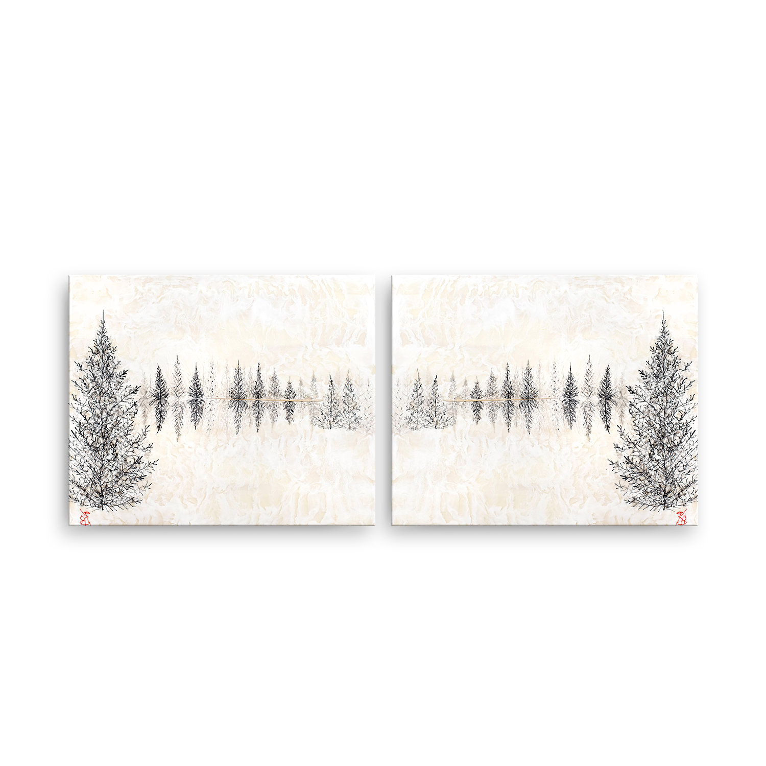 Millwood Pines Monoscape V-II by Karen Biery - 2 Piece Painting Print ...
