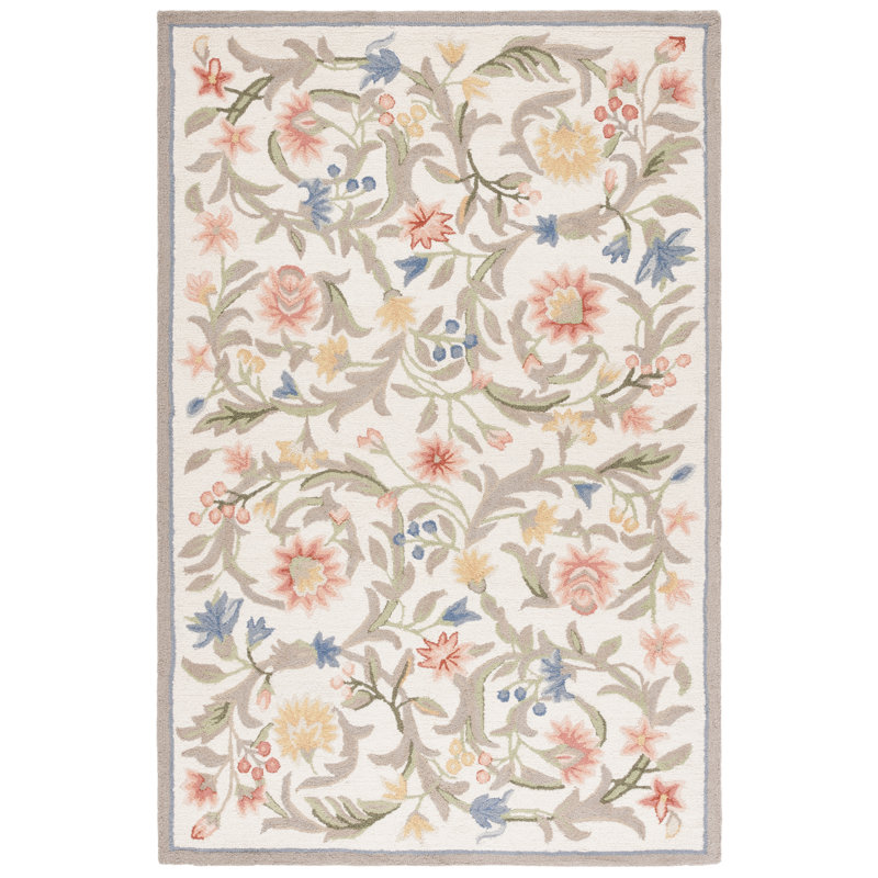 Safavieh Hand Hooked Wool Floral Rug | Wayfair