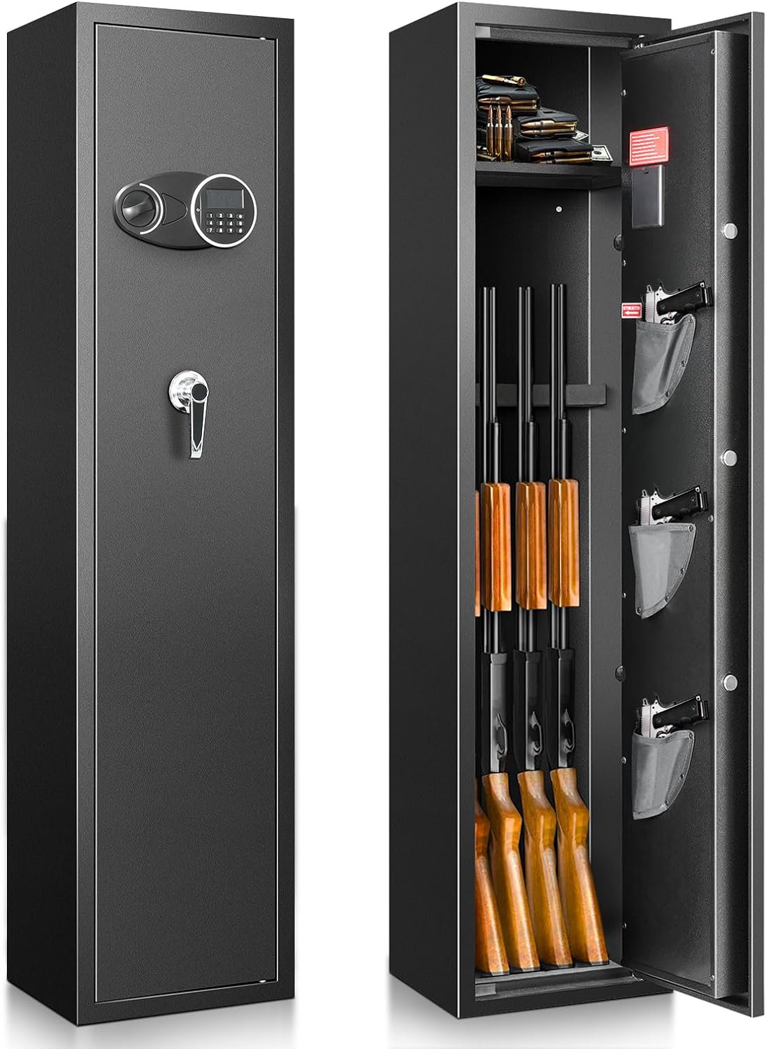 Blacksmith Alloy Steel Gun Safe Gun Cabinet Digital Locking, 4 Rifles ...
