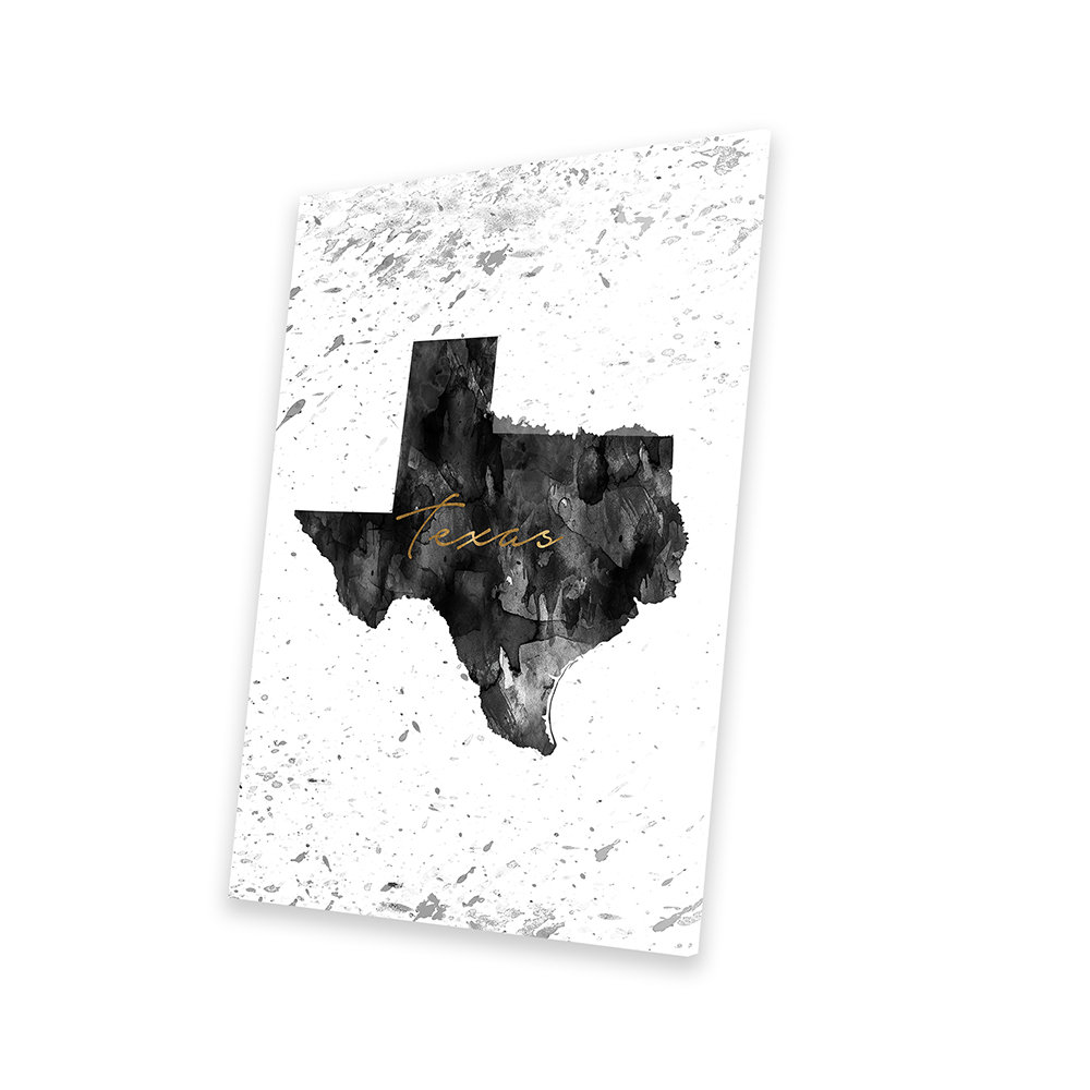 Icanvas Texas Black And White Gold Print On Acrylic Glass Wayfair Canada