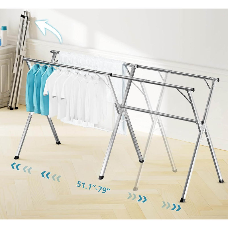 Rebrilliant Clothes Drying Rack, Drying Rack Clothing Folding Indoor ...