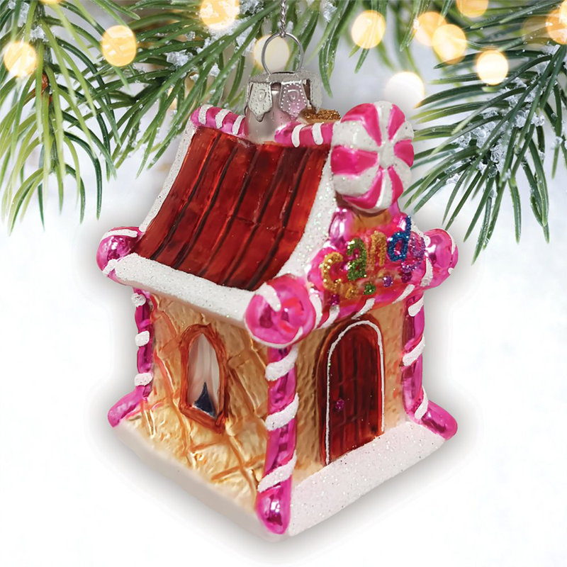 The Holiday Aisle® Sweet Treat Cottage Candy Lane House Glass Christmas ...