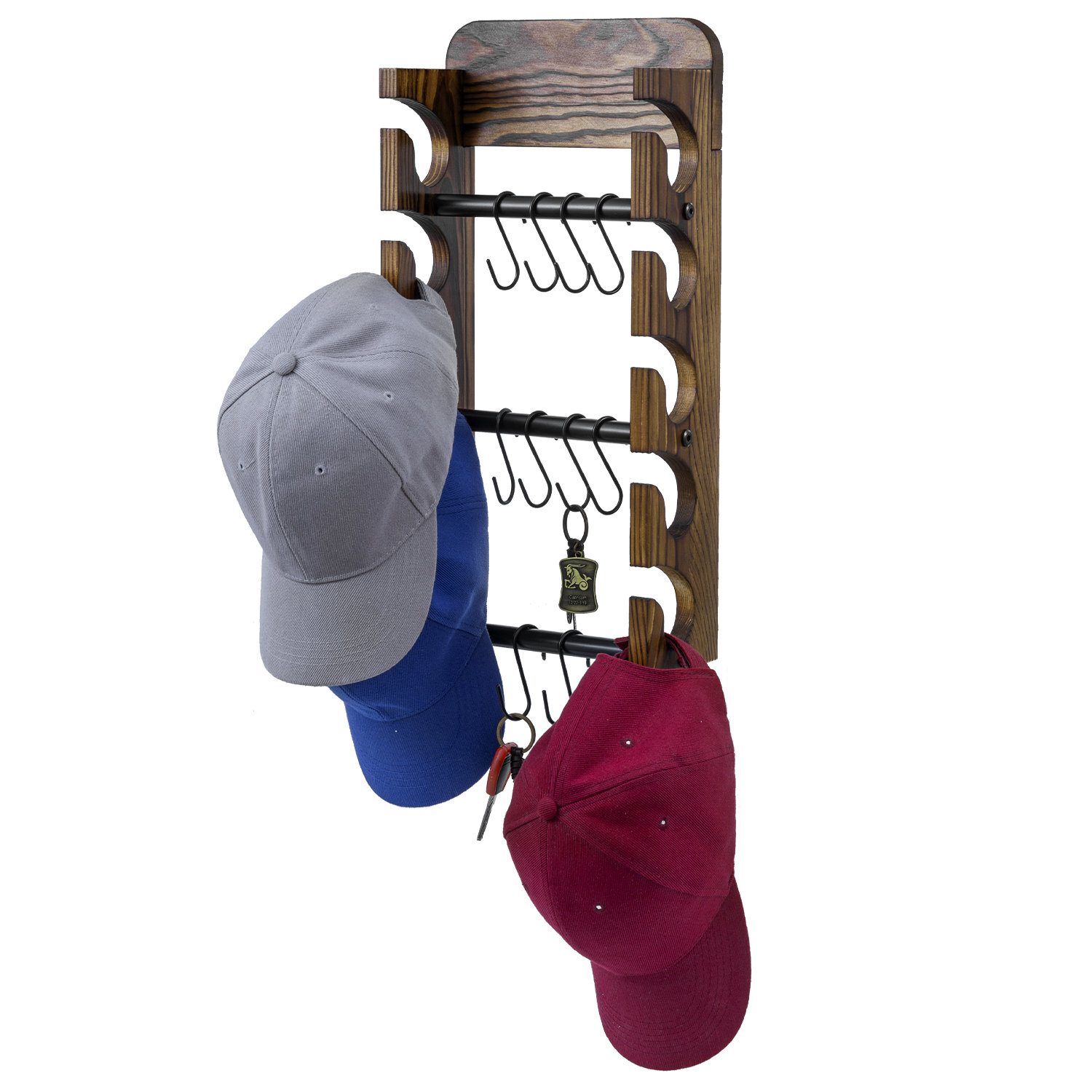 Millwood Pines Wall Mounted 3 Tier Hat and Accessories Hooks & Reviews ...