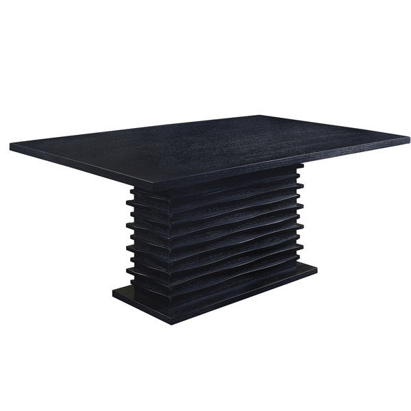 Coaster Fine Furniture Stanton Rectangle Pedestal Dining Table Black ...