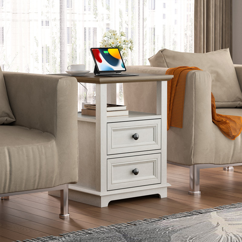 Wildon Home® Azella Frame 2 End Table Set with Storage and Built-In ...