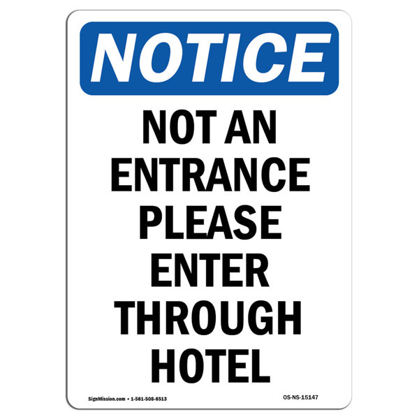 SignMission Not an Entrance Please Enter Through Sign - Wayfair Canada