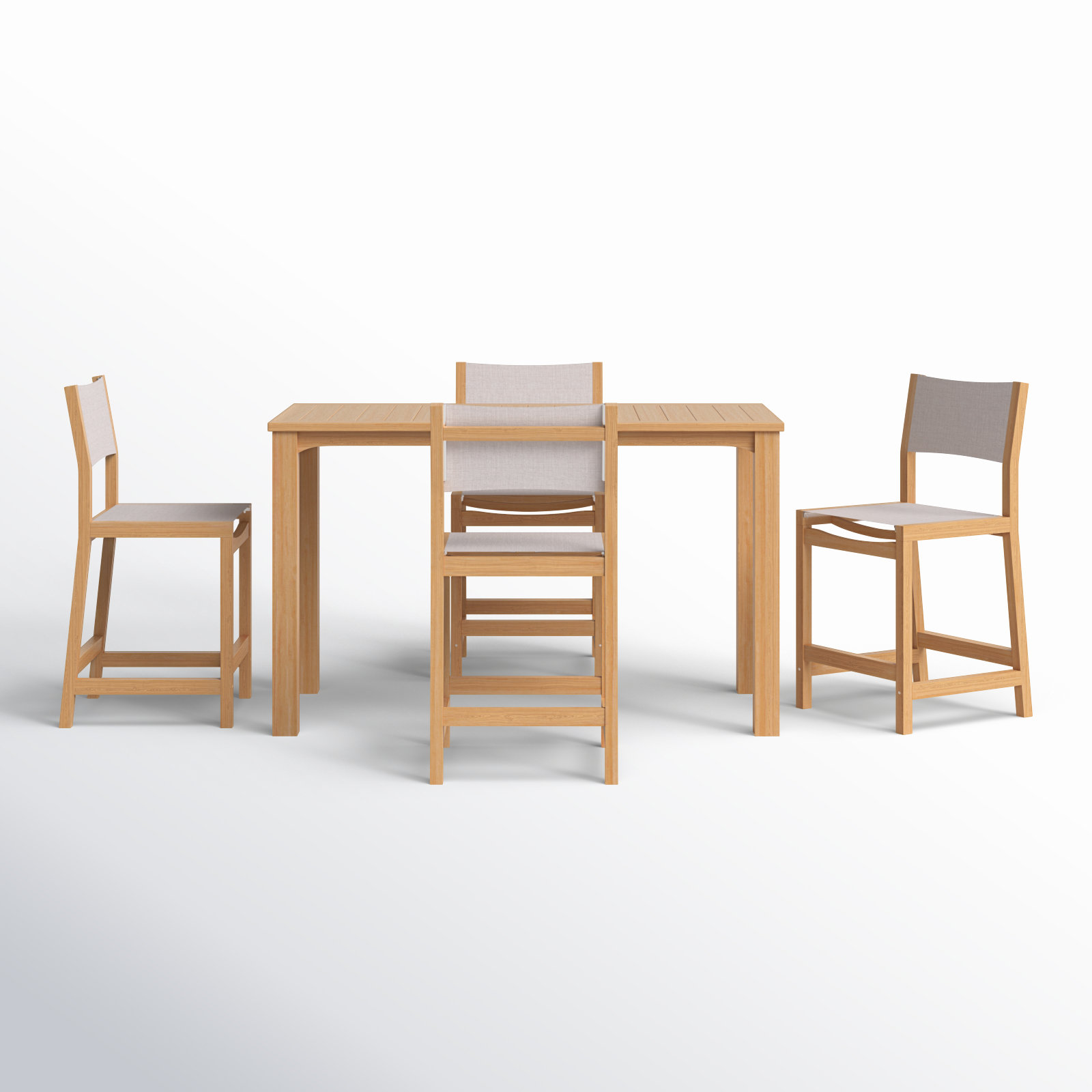 Joss & Main Brookes Rectangular 4 - Person 60" Long Teak Bar Height Dining Set | Wayfair