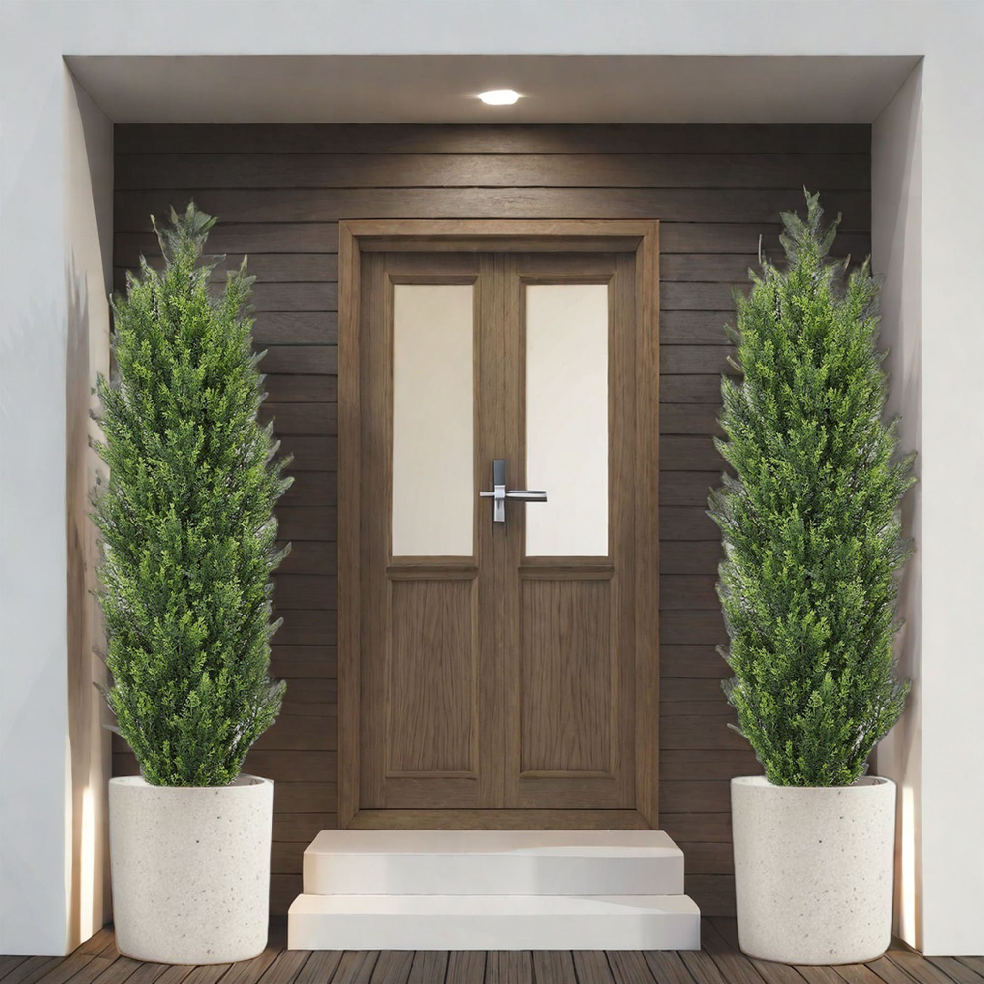 Primrue Artificial Cedar Tree In Pot Set Of 2, Faux Cedar Plants ...