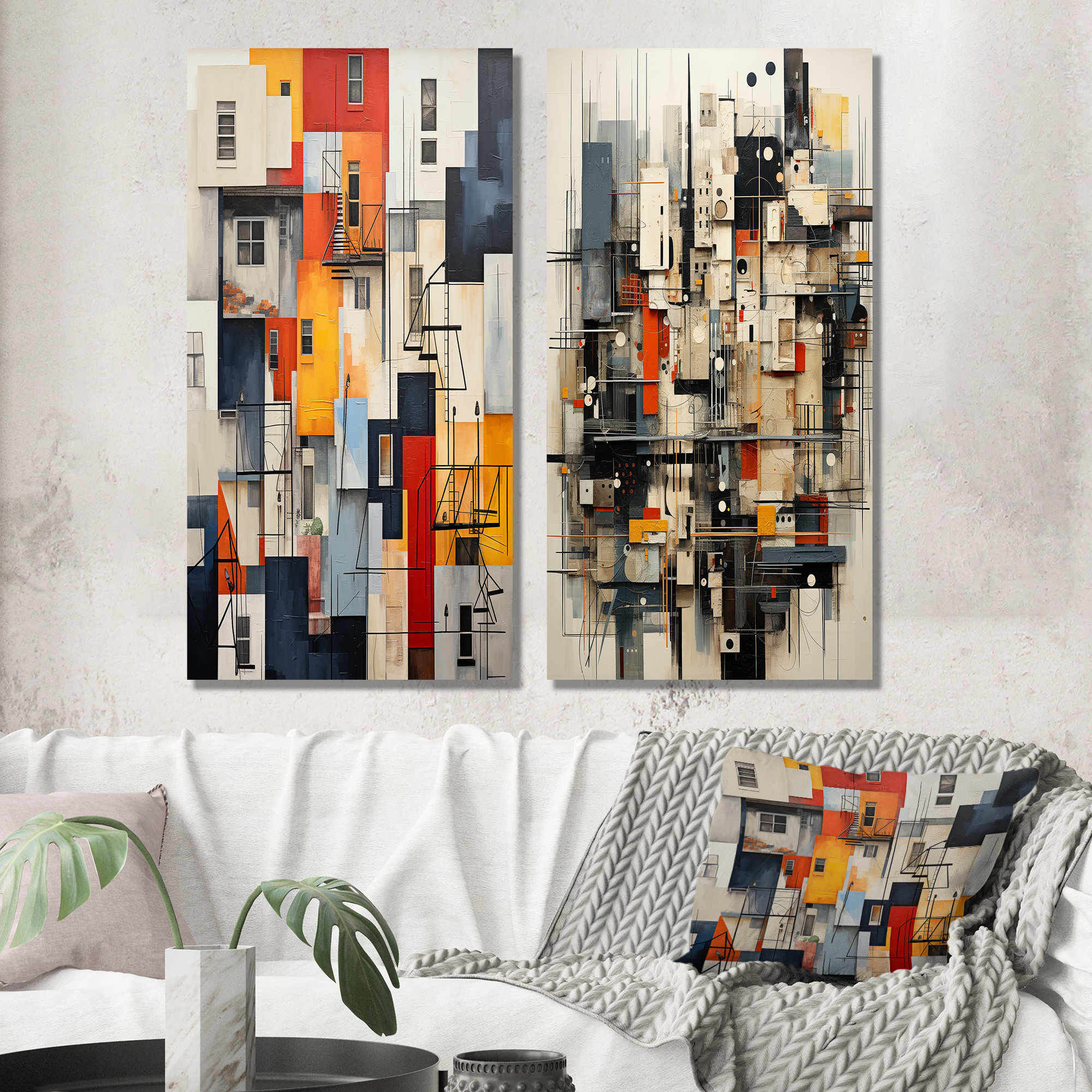 Ivy Bronx Abstract Cityscape Harlem Renaissance - City Buildings Wall ...