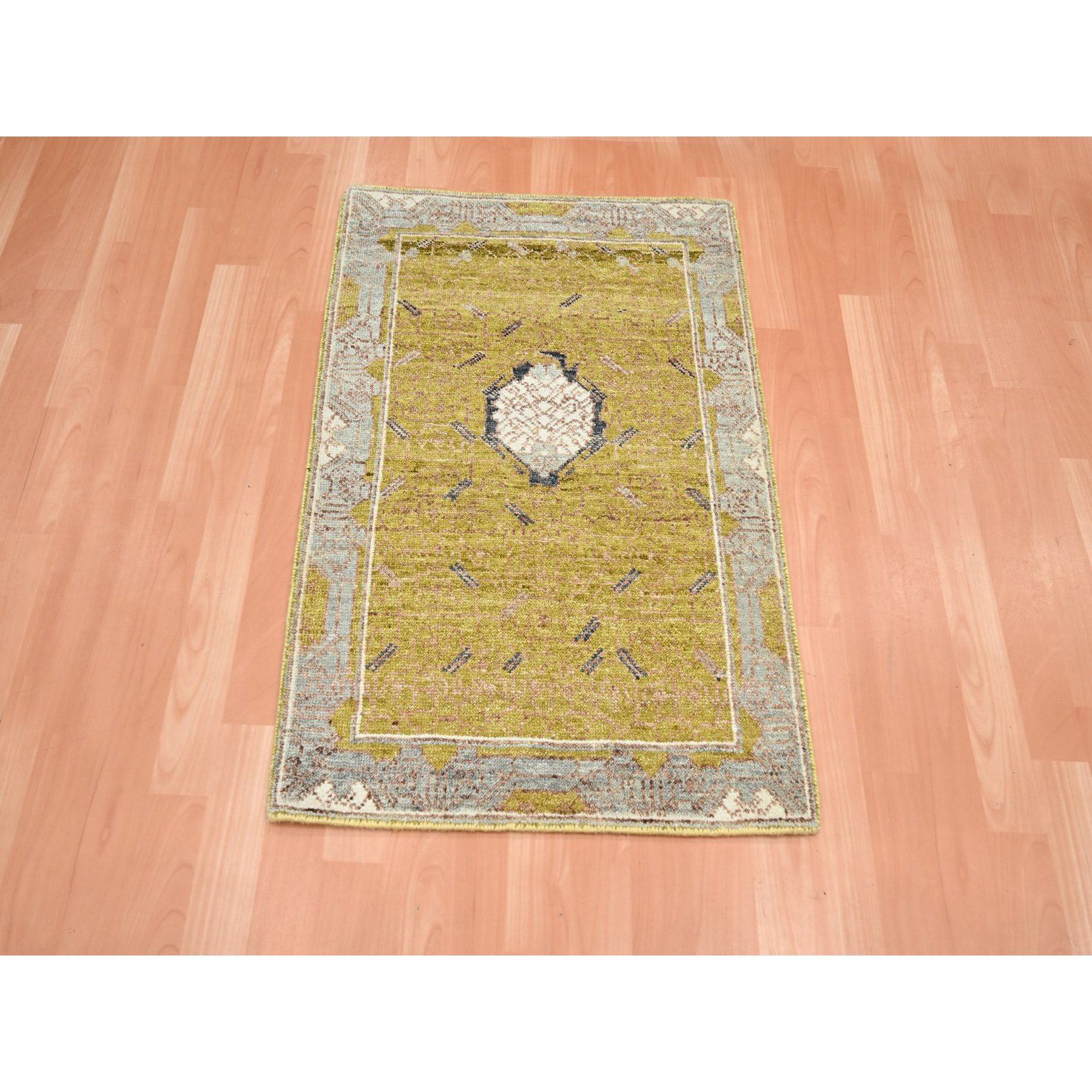 Wildon Home® 2'1"x3'1" Golden Yellow, Pinecone Design, Hand Knotted ...