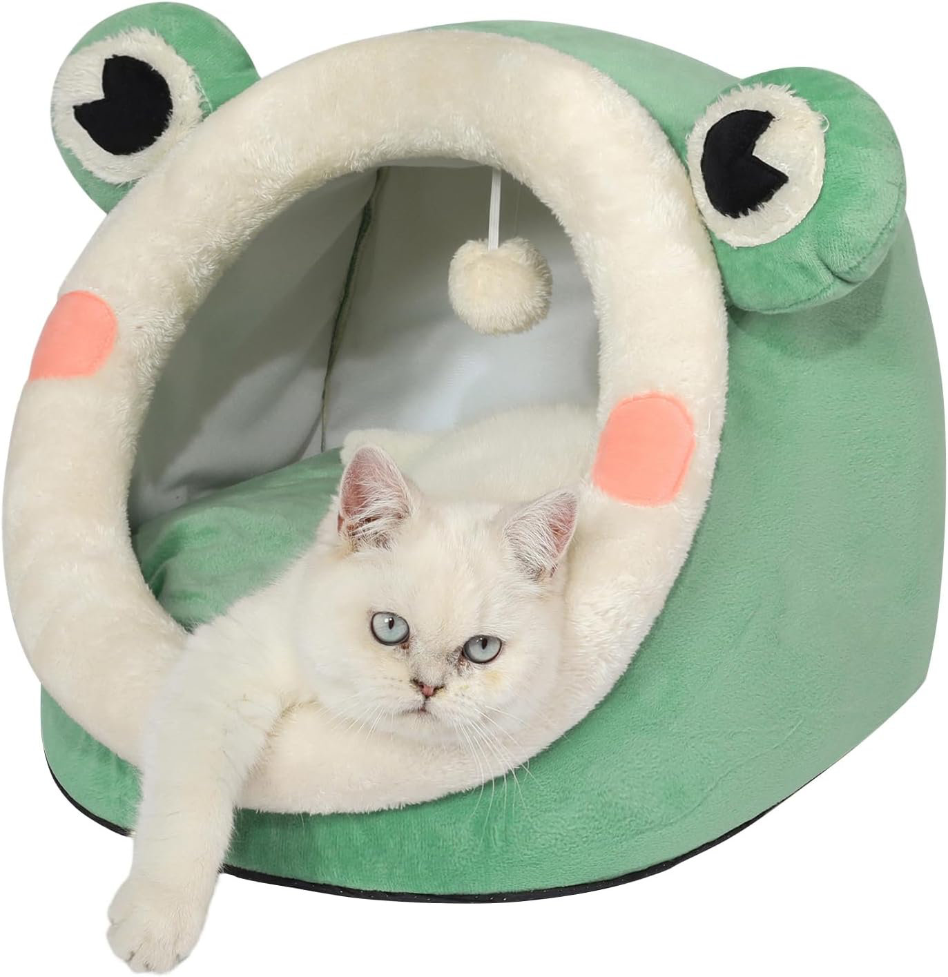 One Allium Way Cute Cat Bed, Indoor Lovely Velvet Igloo For Cat And ...