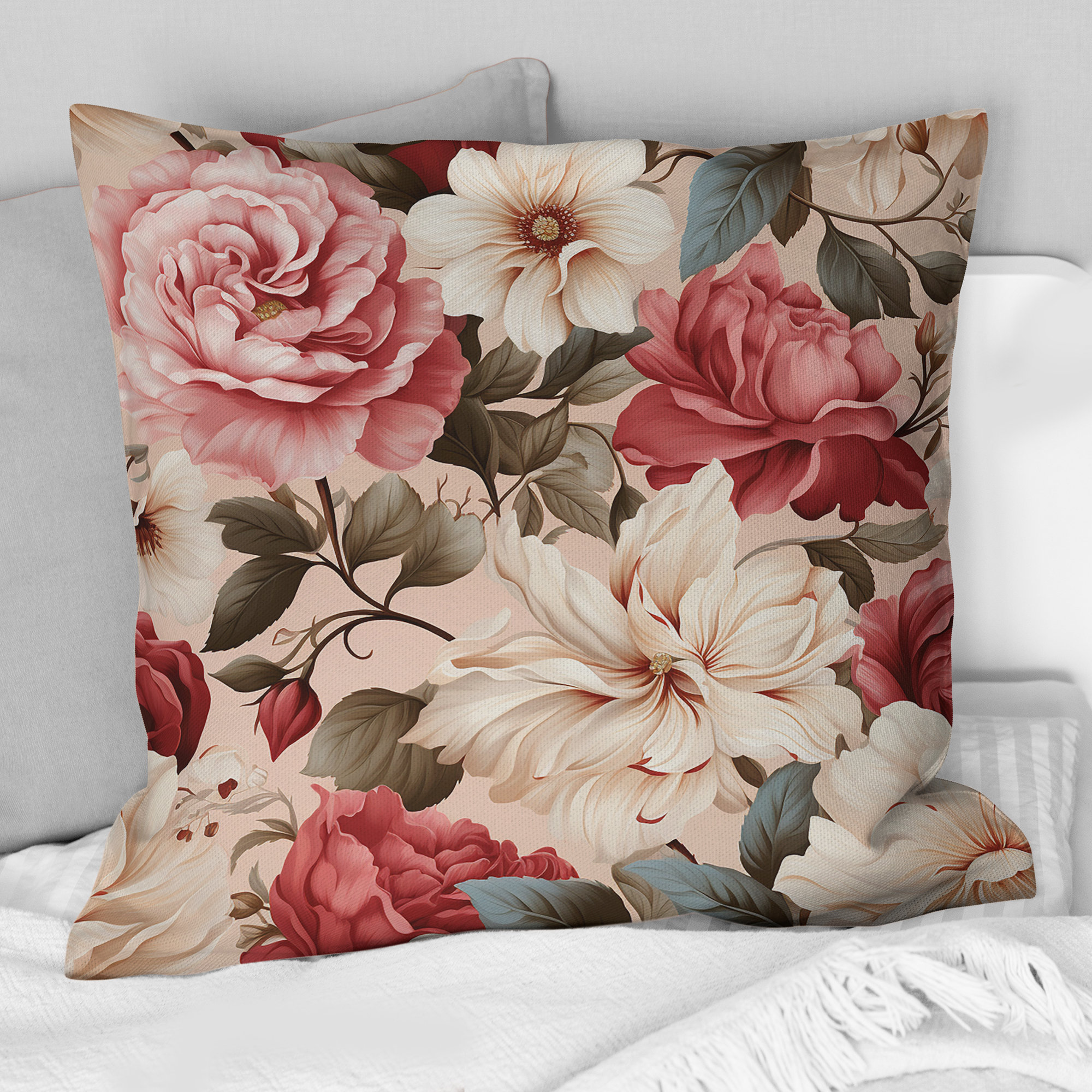 Design Art Vintage Roses Grace Victorian Pattern II - Floral Printed ...