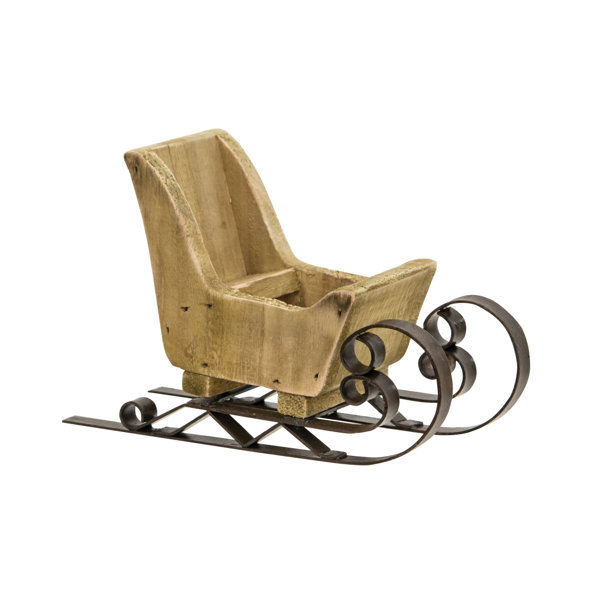The Holiday Aisle® Emmy-Louise Santa Wooden Sleigh | Wayfair
