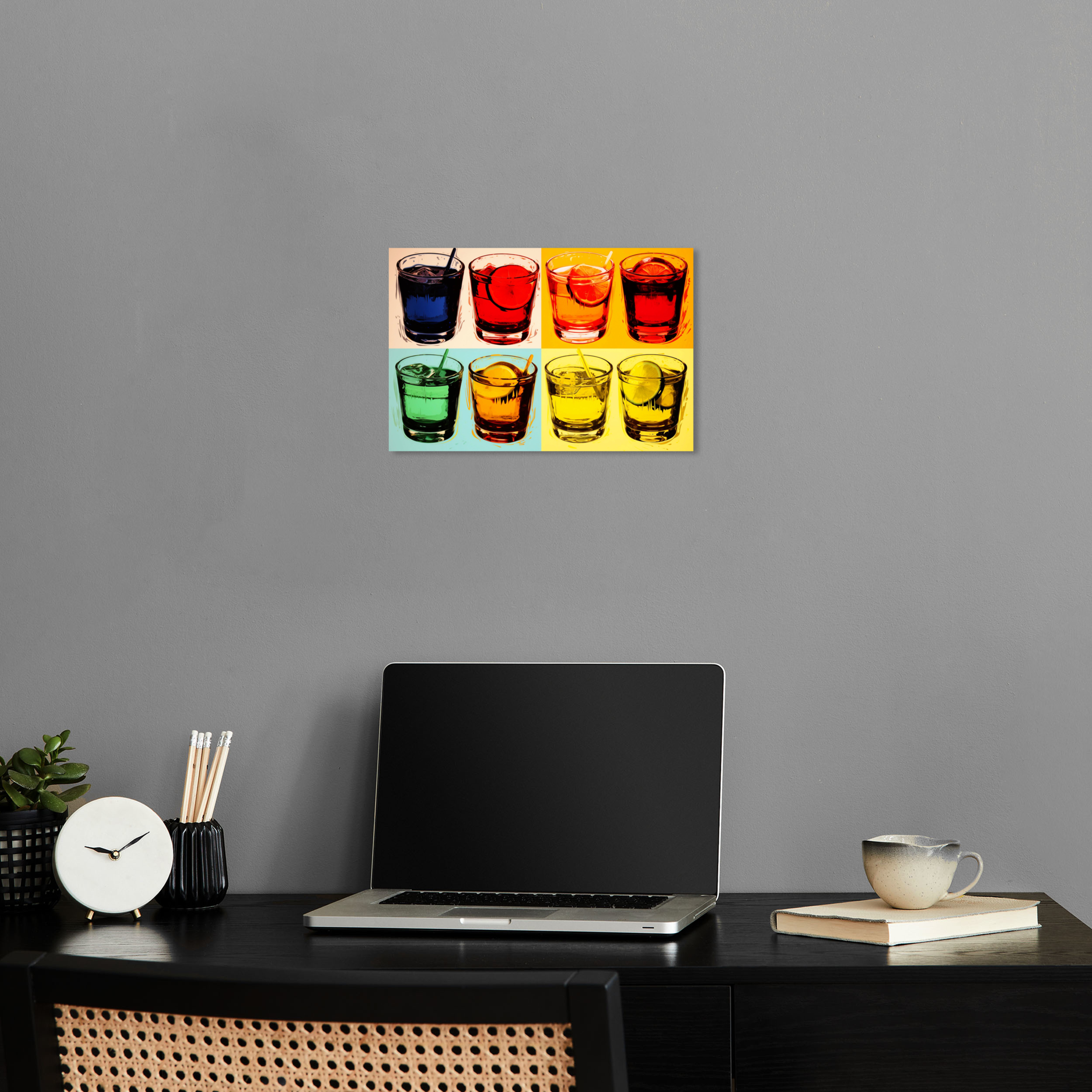 Notori Art Drink Blocks Retro Drinks Bar Cart Print Wall Art by ...