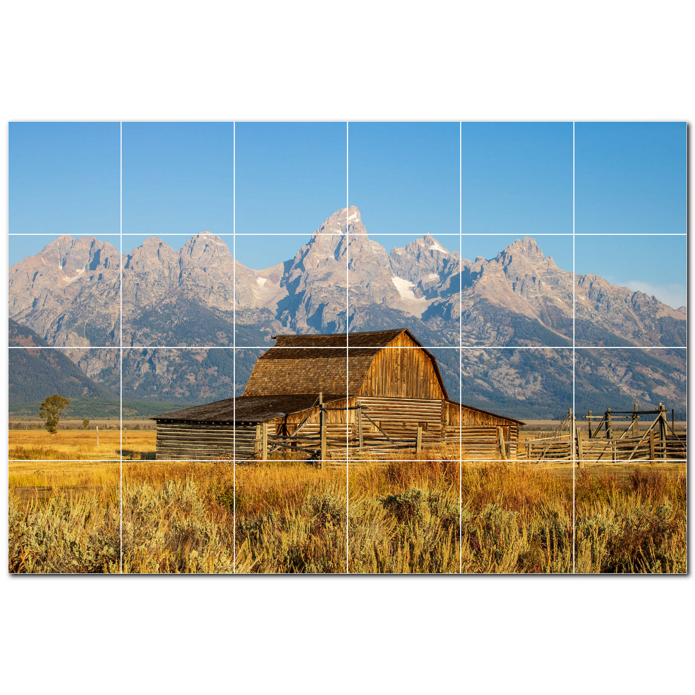 Picture-Tiles.com 72" x 48" Ceramic Mountains Photo Decorative Mural ...