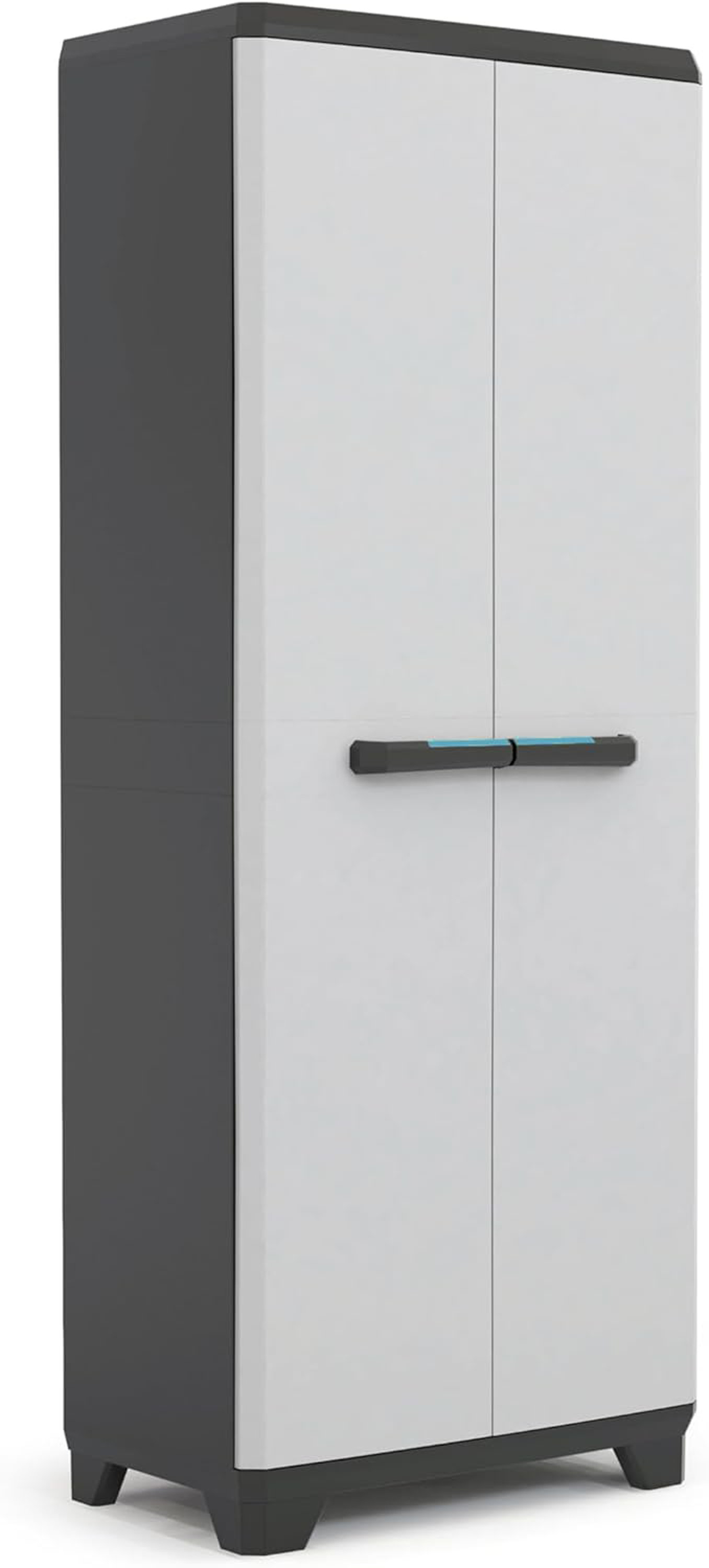Keter Linear Plastic Tall Cabinet Greyblackblue; 240864 | Wayfair.co.uk