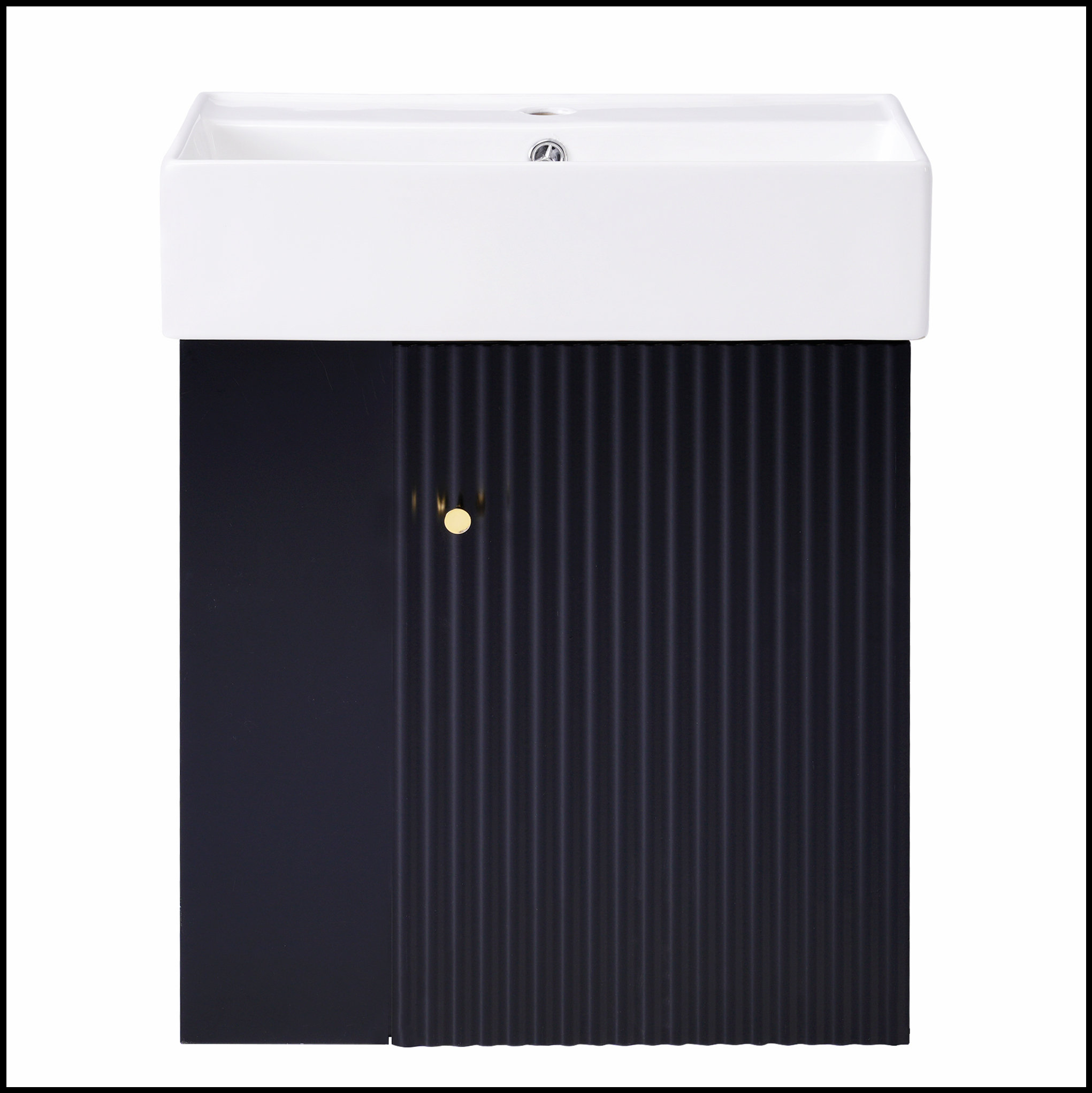 Wrought Studio 21.6 Inch Modern Floating Bathroom Vanity with Ceramic ...