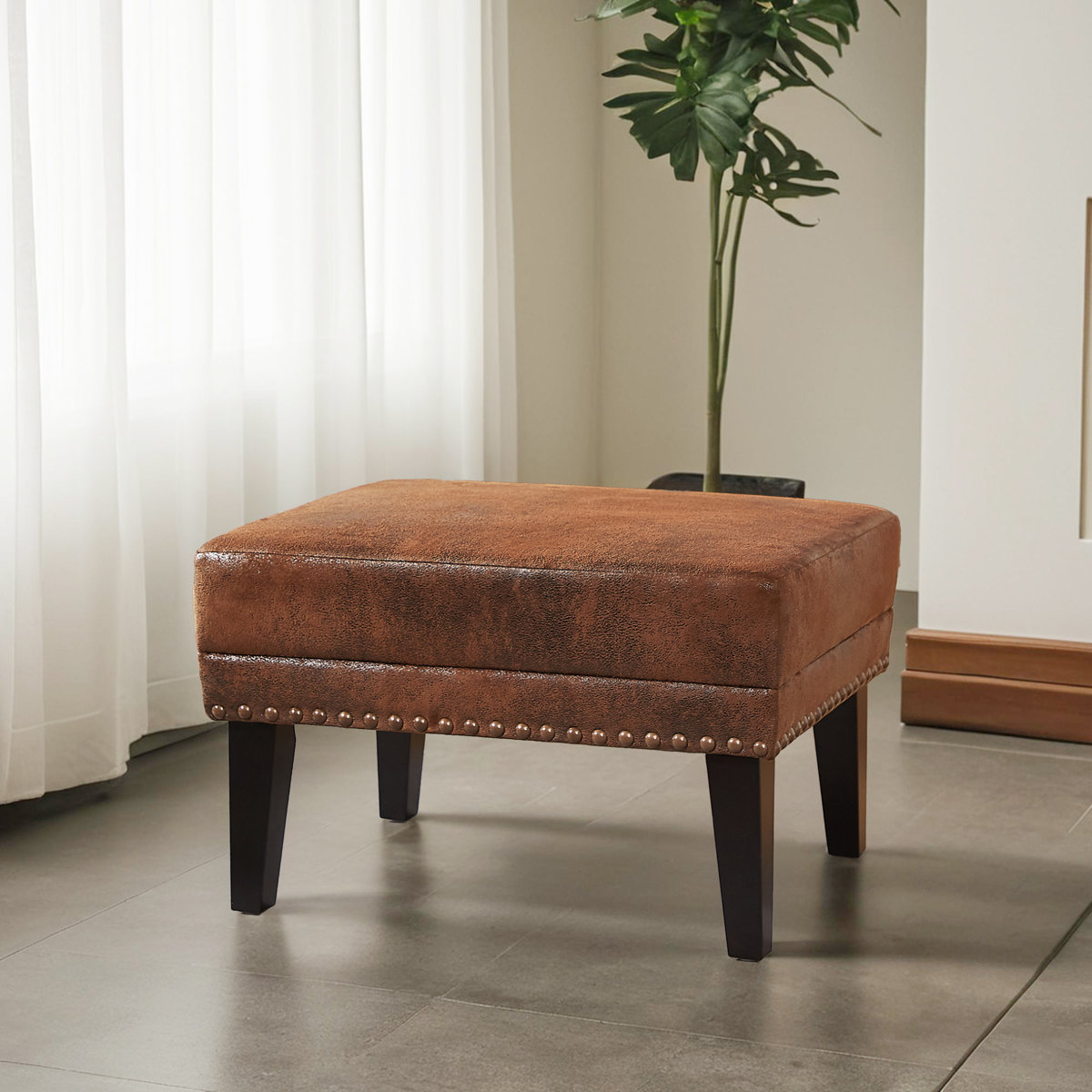 Trent Austin Design® Adetola Upholstered Wingback Chair With Ottoman ...