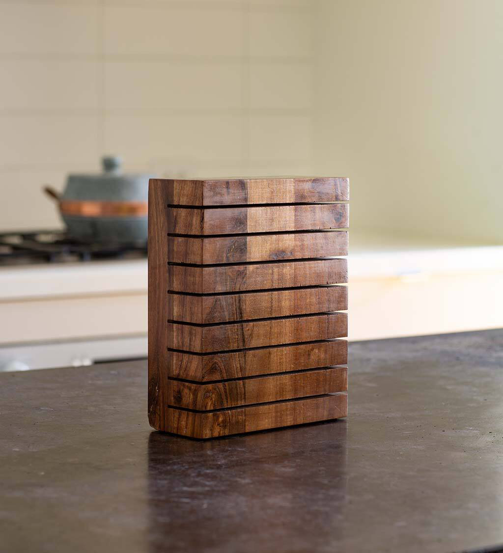 VivaTerra Acacia Wood Horizontal 8-Knife Block - Wayfair Canada