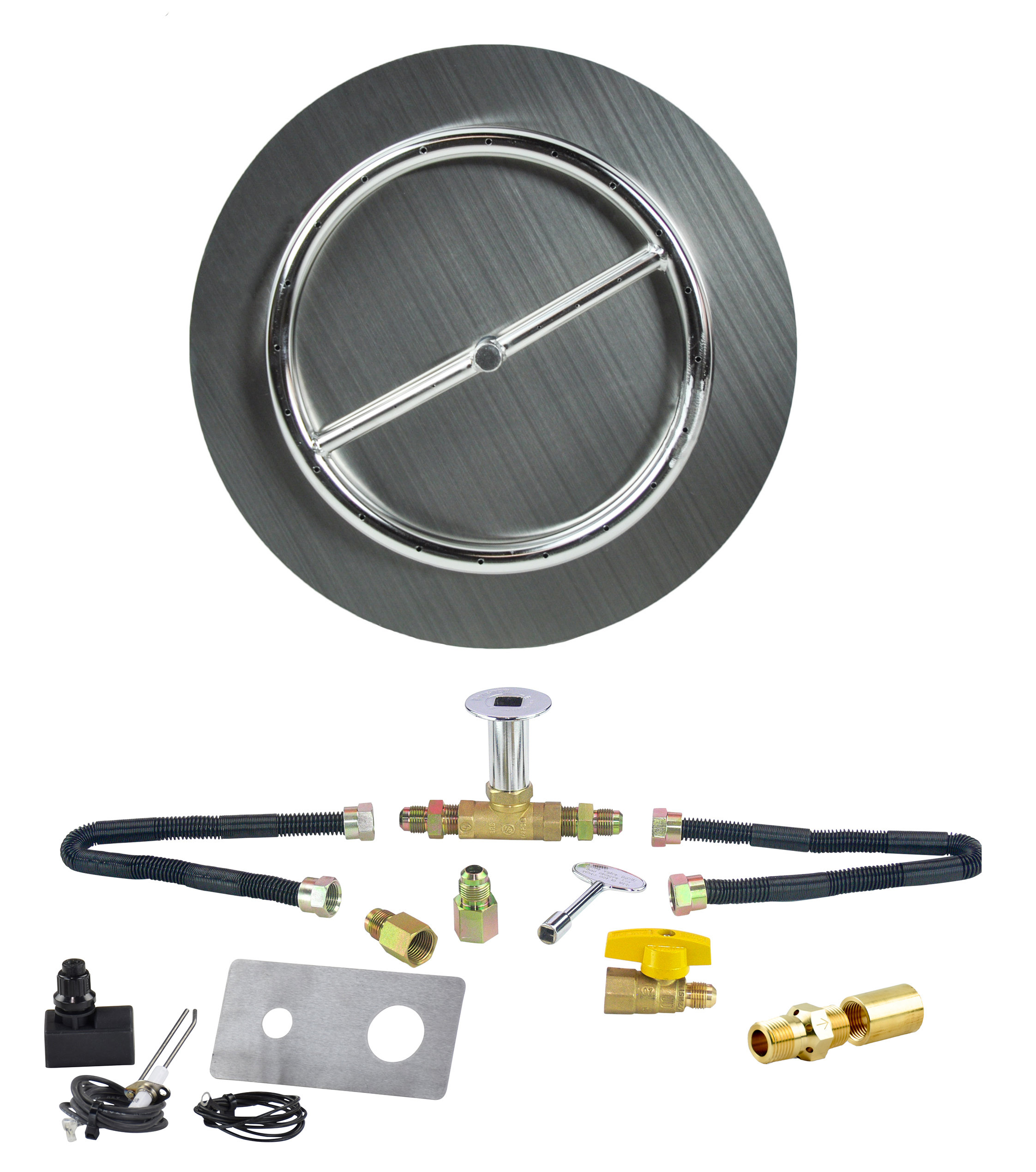 Tretco Stainless Steel Fire Pit Burner Pan & Ring Deluxe Kit for Liquid ...