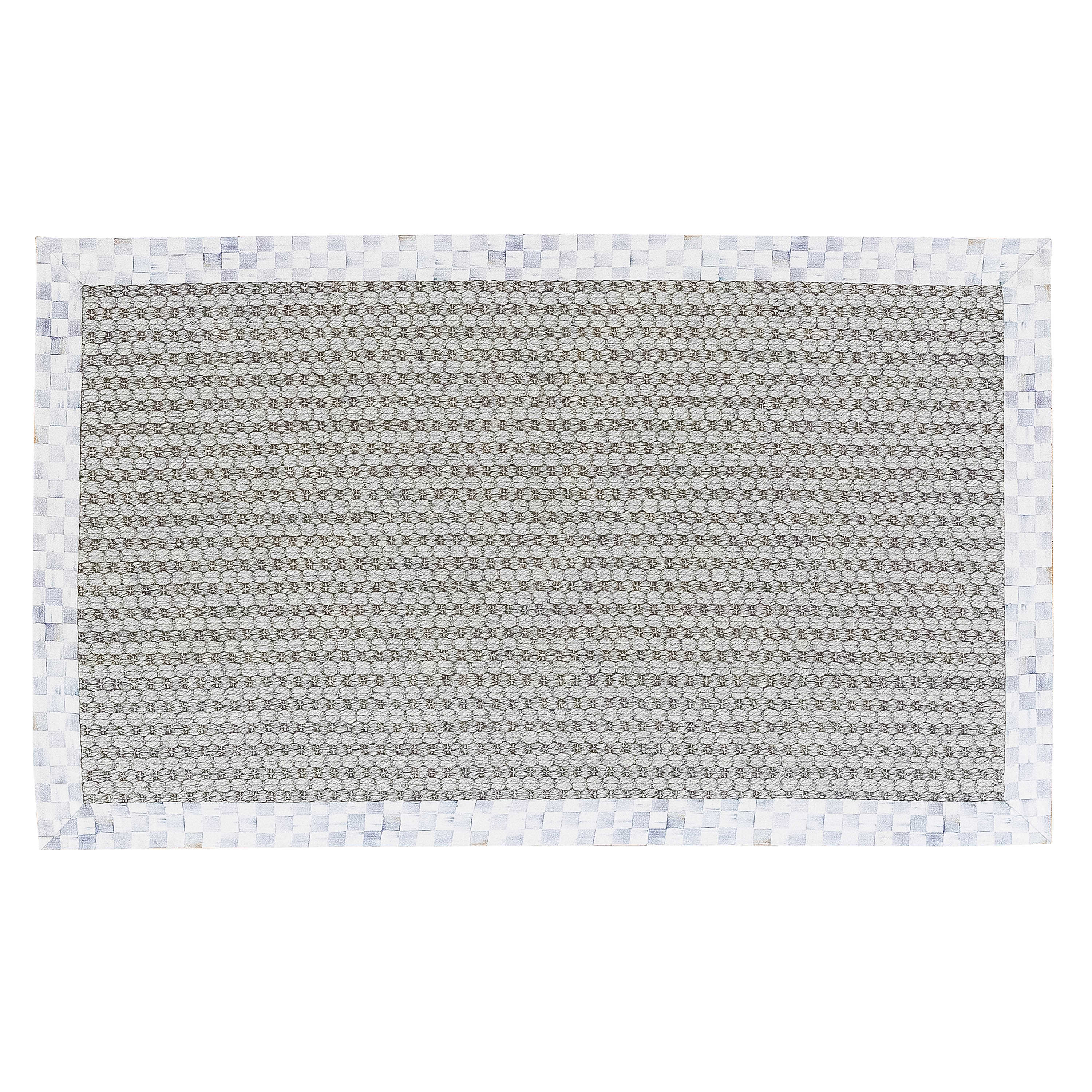 MacKenzie-Childs Sterling Check® Chunky Sisal/Wool Gray/White Rug | Wayfair
