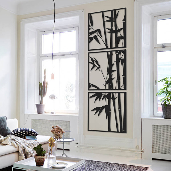 ARTEPERA Metal Bamboo Tree Wall Art Set - 3 Piece | Wayfair