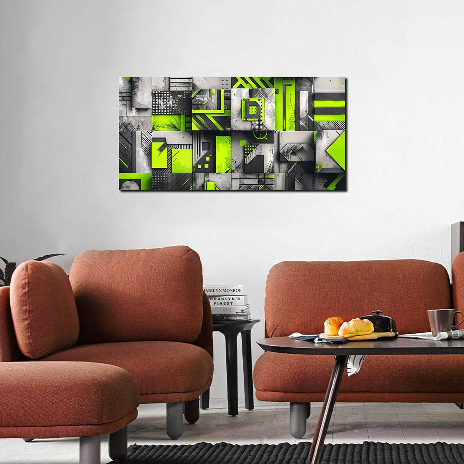 Brayden Studio® Grey Abstract Canvas Wall Art For Living Room Bedroom ...