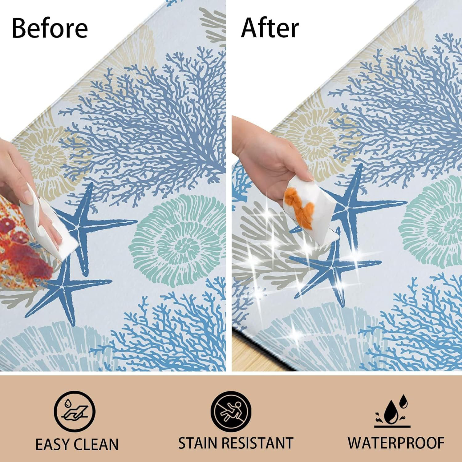 Rosecliff Heights Coastal Beach Theme Kitchen Mats Rugs Set Of 2 Anti ...