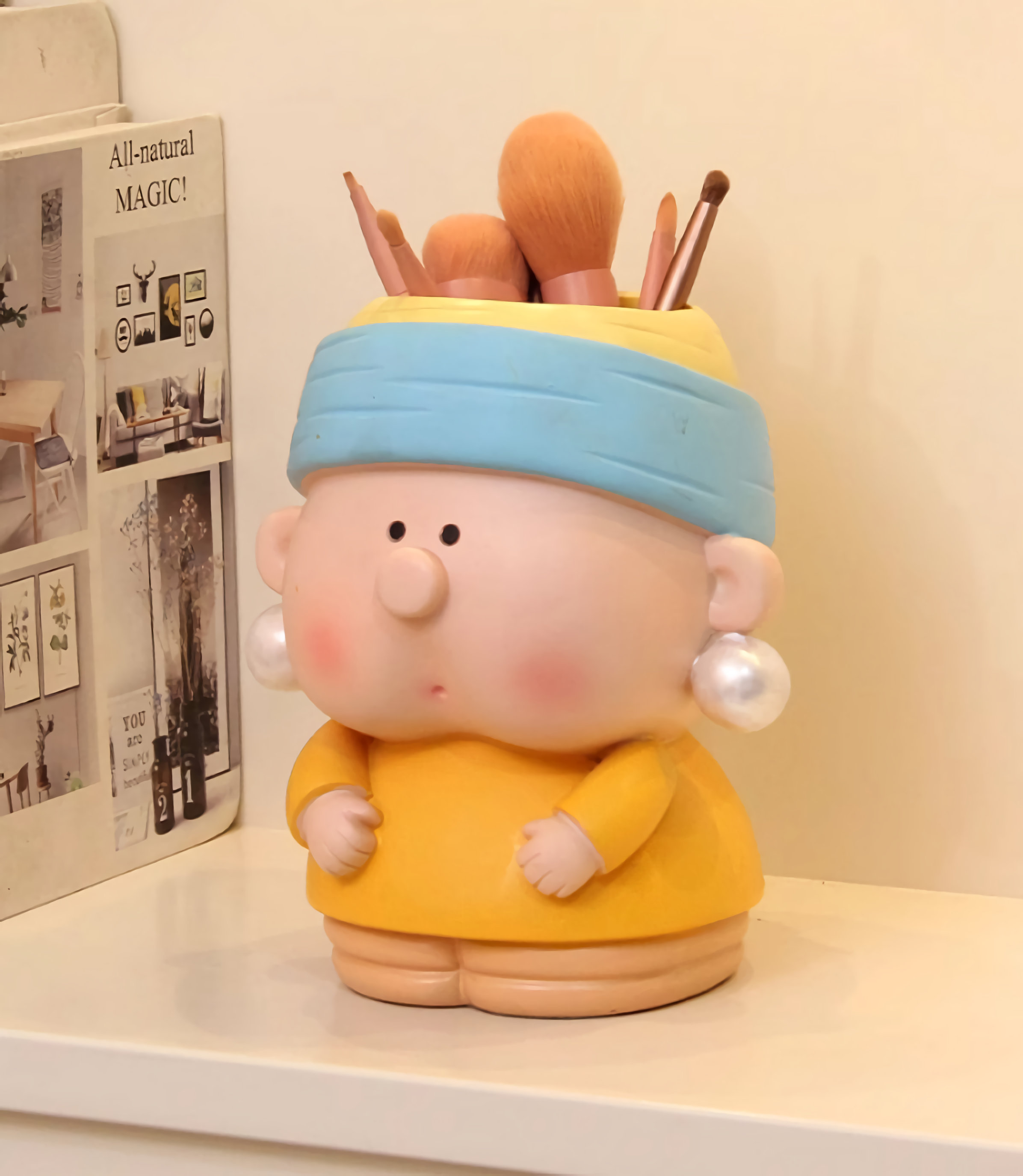 Latitude Run® Creative Pen Holder Mini Ornament, Makeup Brush And ...