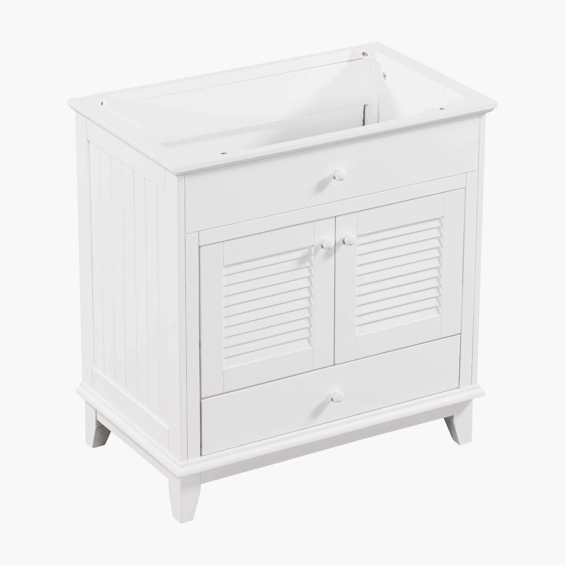 R&M Furniture Versatile Bathroom Vanity Base with Stylish Shutters and ...