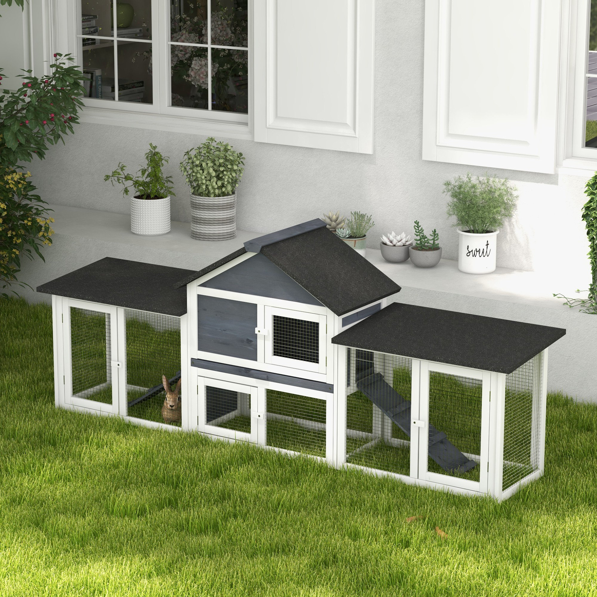 Tucker Murphy Pet™ Camire Wood 2 Story Deluxe XL Rabbit Hutch & Reviews ...