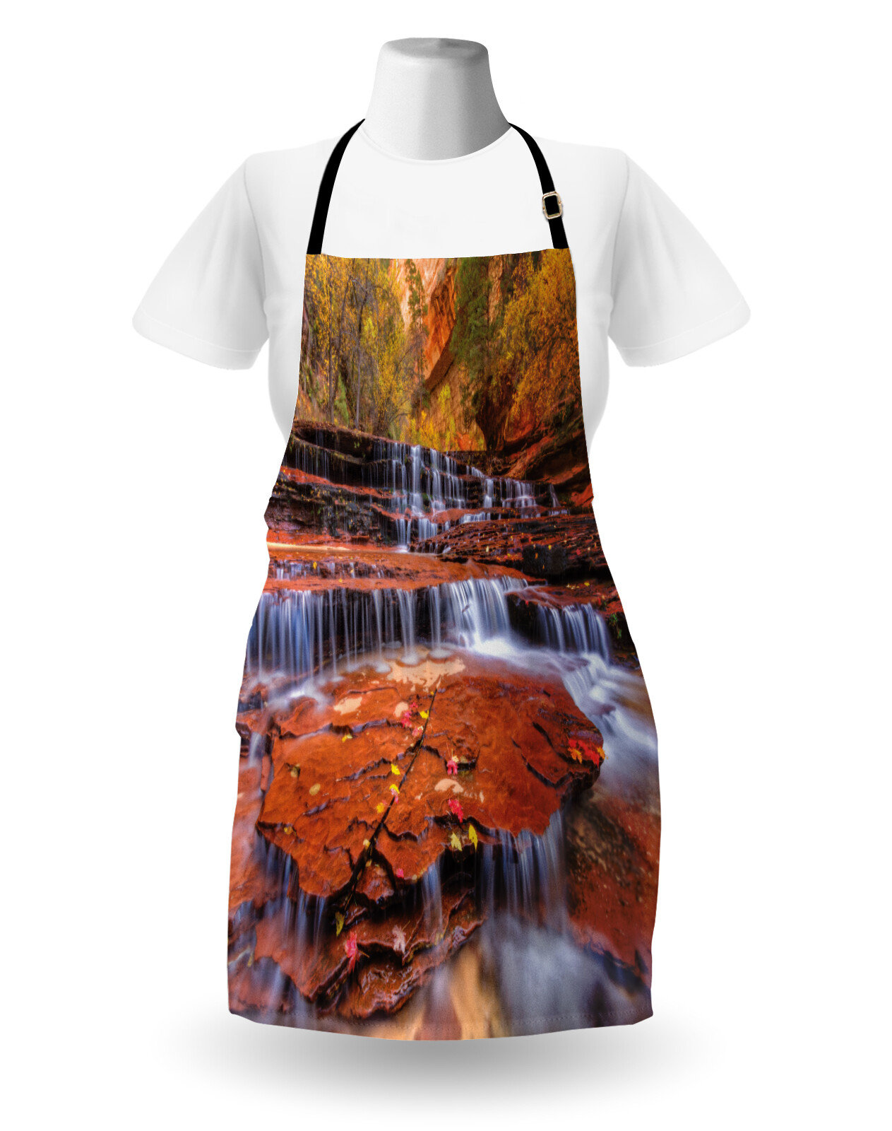 East Urban Home Nature Apron Unisex, Waterfall Autumn, Adult Size ...