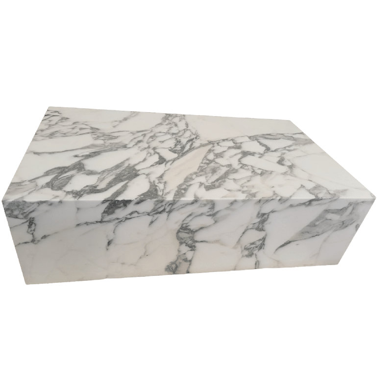 Orren Ellis Alazia Genuine Marble Coffee Table - Arabescato | Wayfair