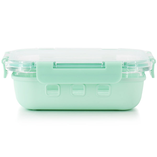 Martha Stewart 21 Ounce Glass Container with Snap On Lid in Mint | Wayfair