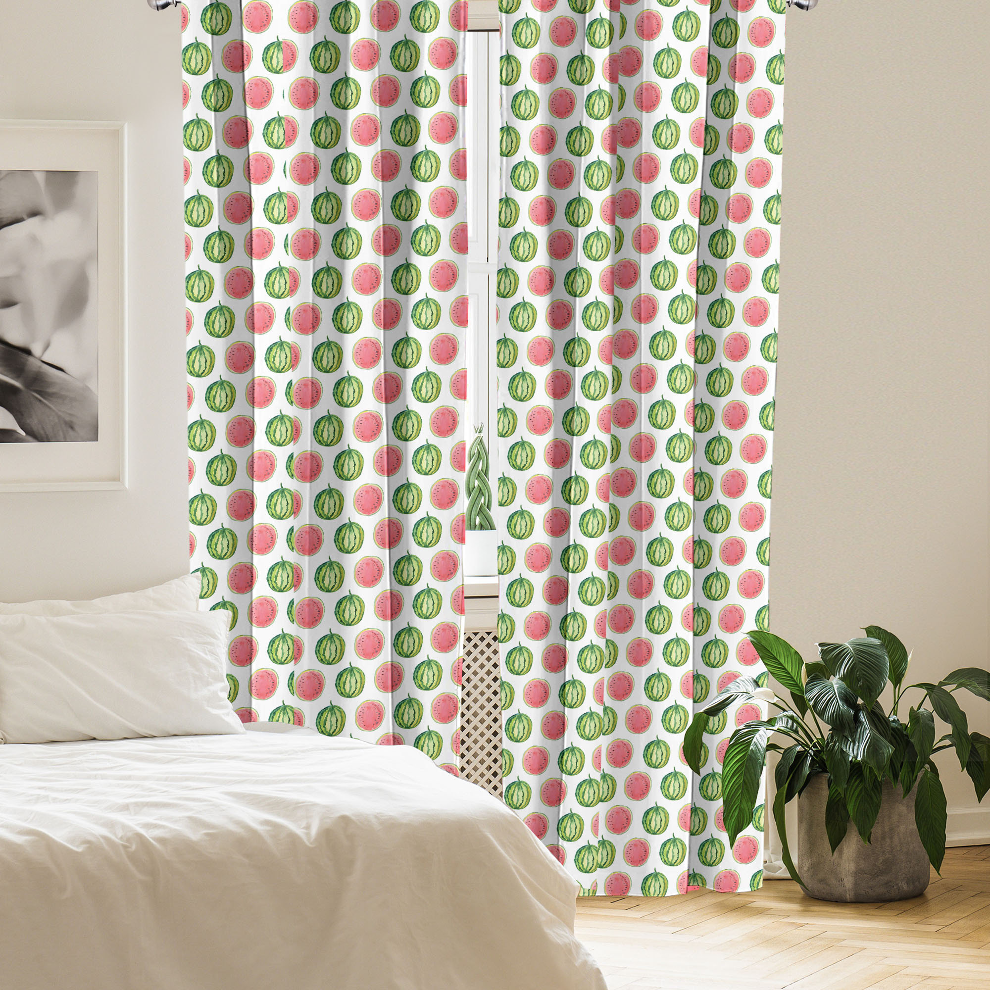 East Urban Home Watermelon 4-Panel Curtains, Tropic Summer Fruit 54343 ...