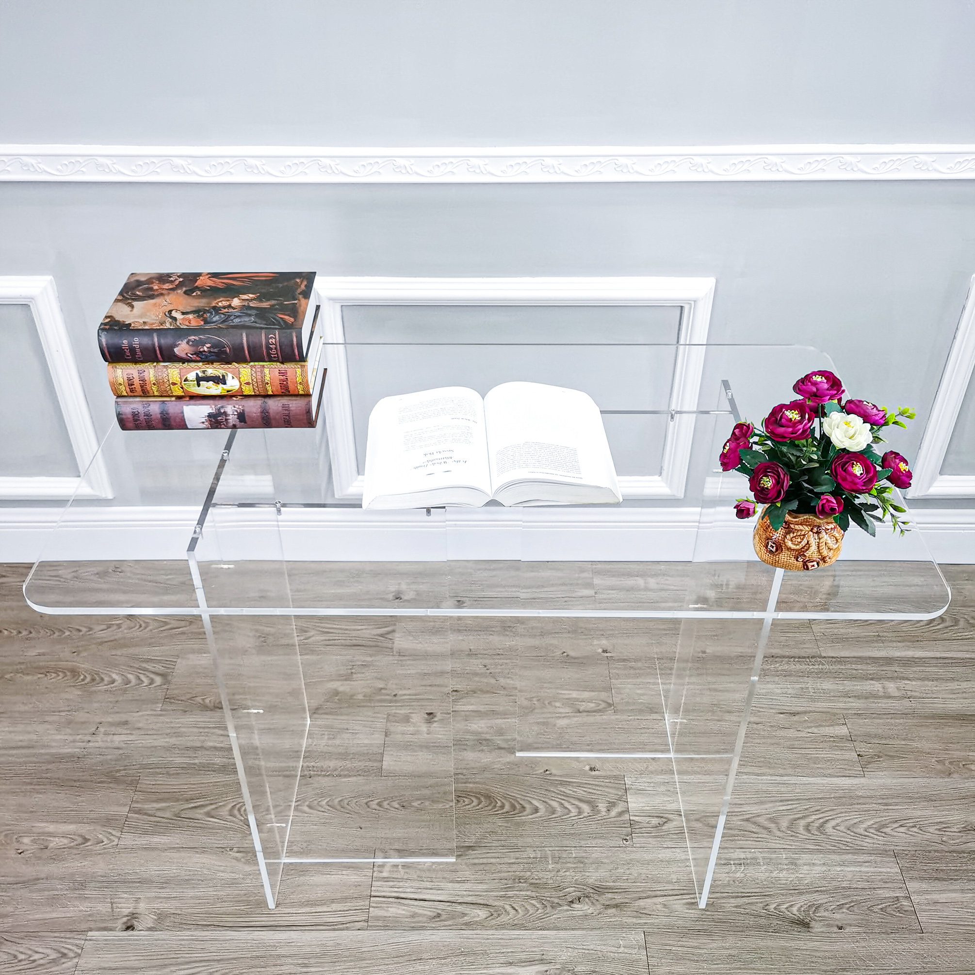 Brayden Studio® 42"L X 24"W X 31"H Clear Acrylic Dining Table, Church ...