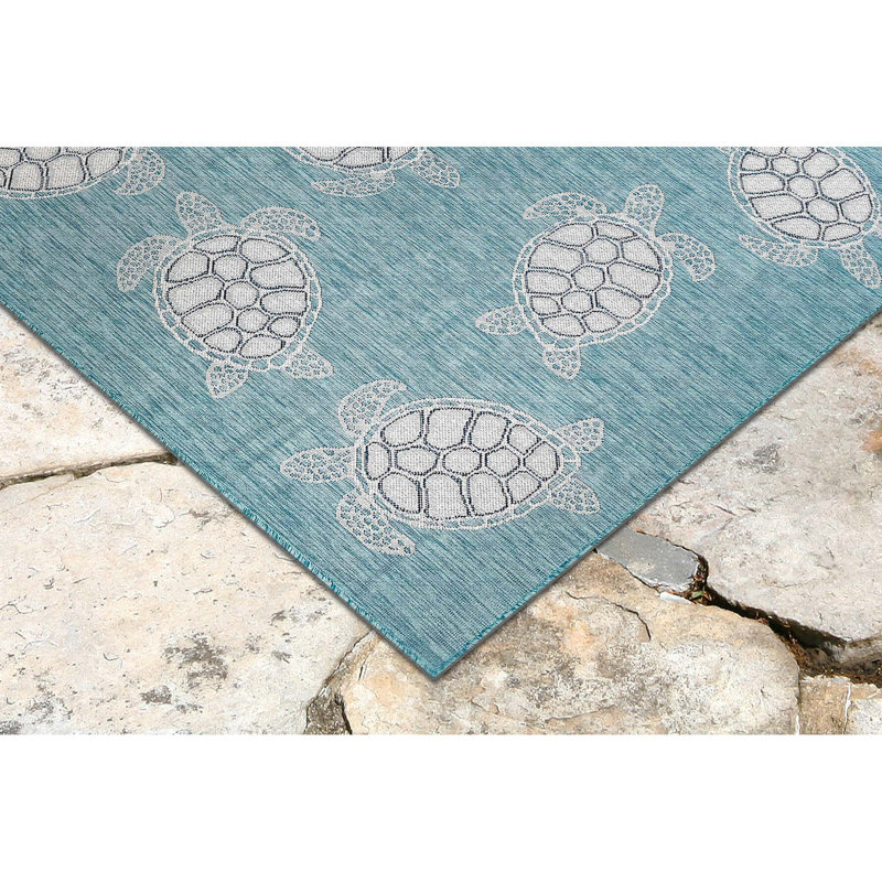 Sand & Stable Saldanha Aqua-Blue Indoor/Outdoor Rug & Reviews | Wayfair