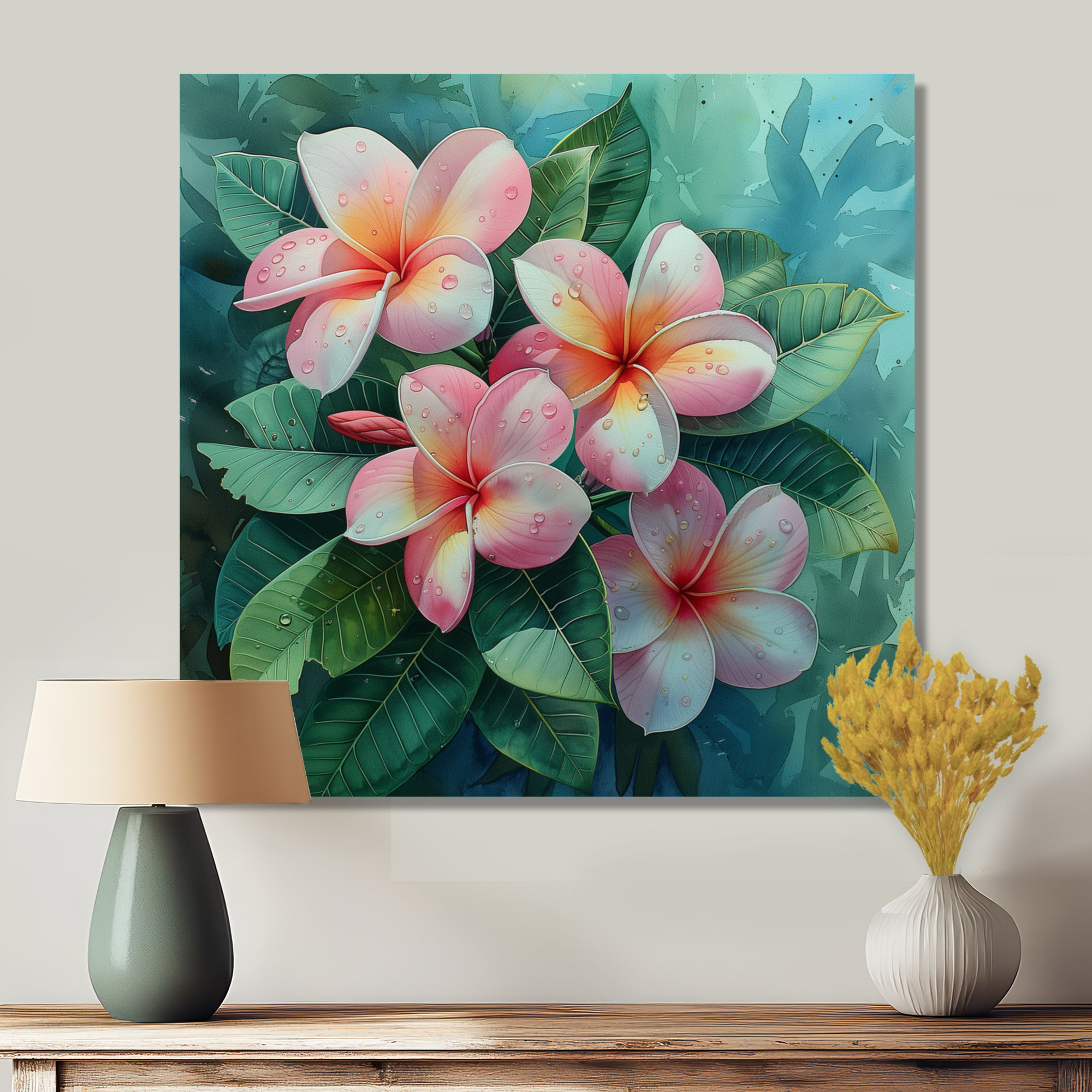 Ebern Designs Pink Plumeria Tropical Dream I - Plumeria Wall Decor ...