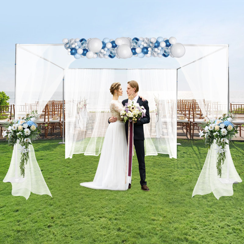 SUNYOU 9.84*9.84*9.84ft Adjustable 4 Post Backdrop Decor For Outdoor ...