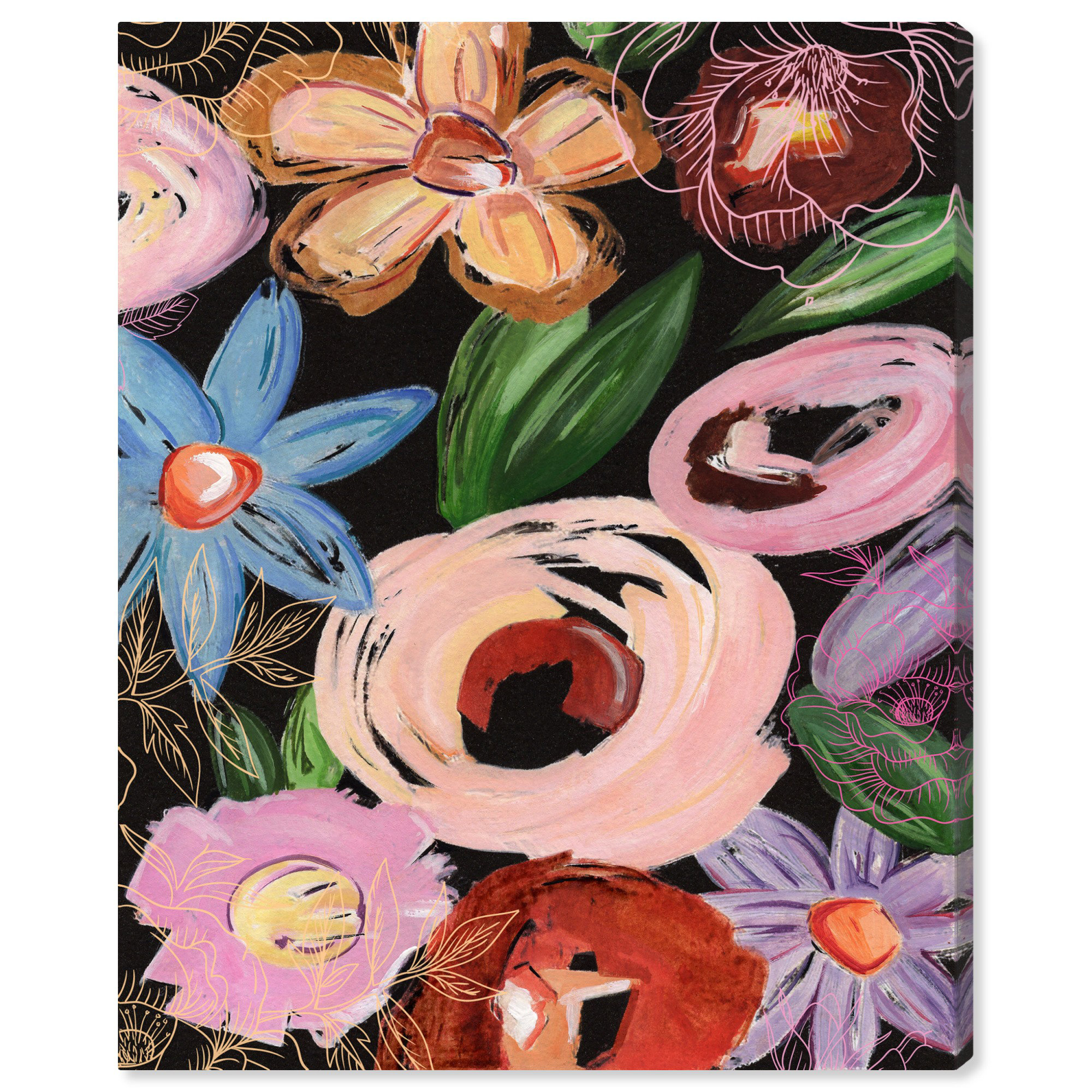Art Remedy Sunshine Canvas Colorful Maximalist Flower Art by Art Remedy ...