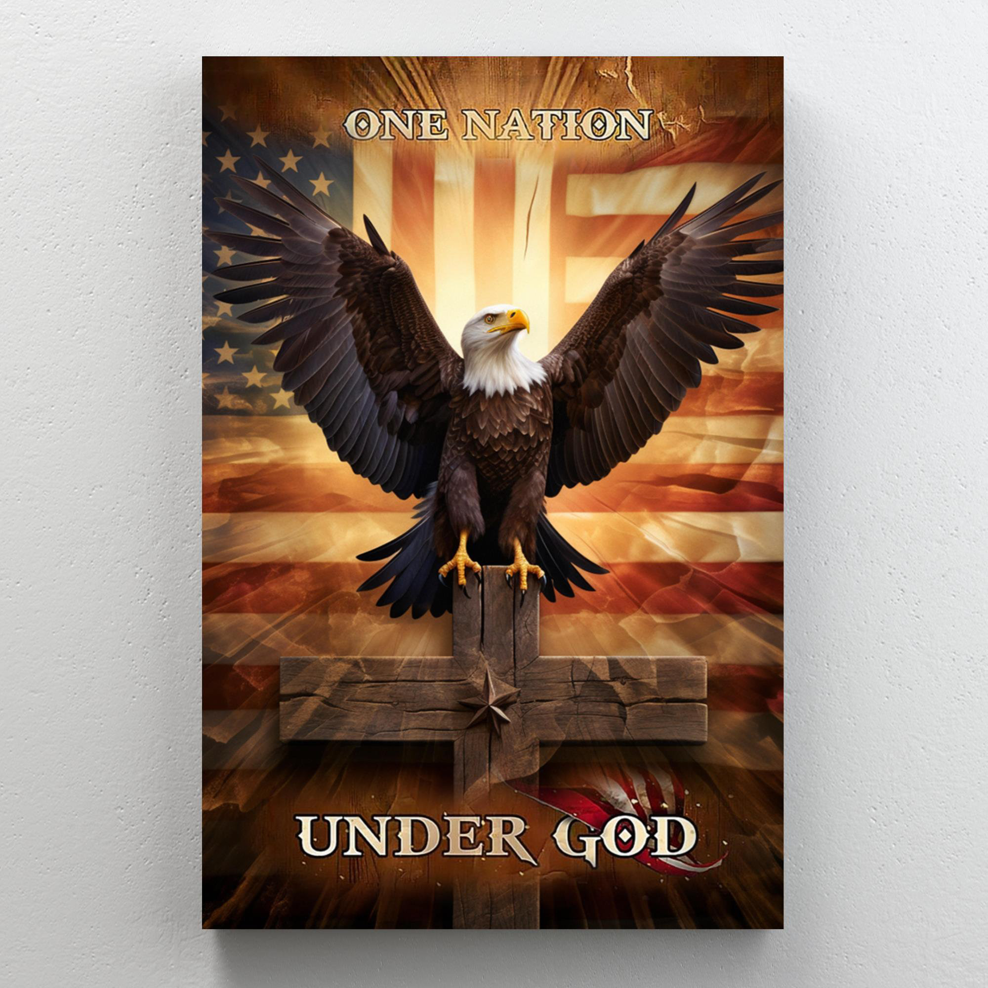 Trinx Eagle One Nation Under God - 1 Piece Rectangle Graphic Art Print ...
