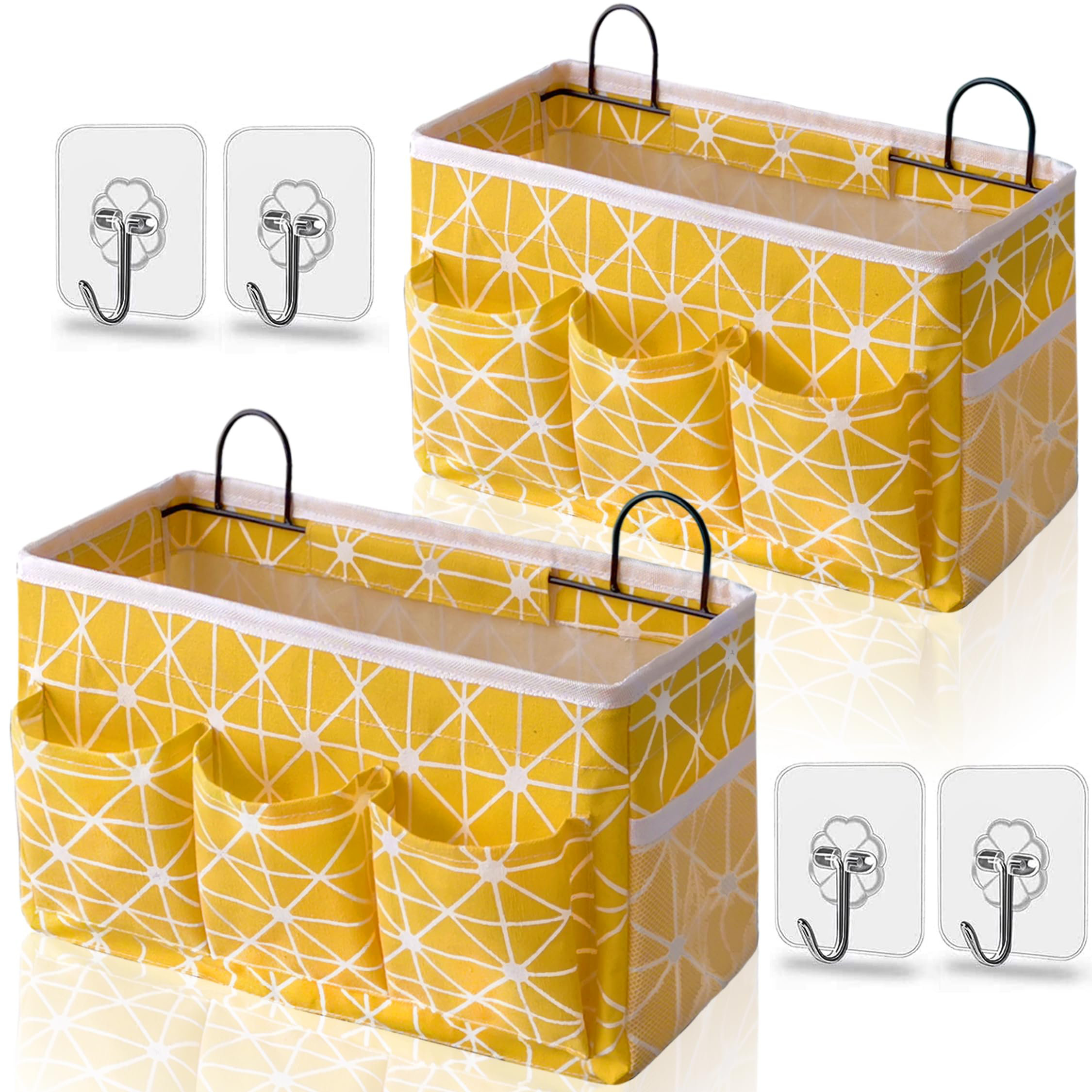 Latitude Run® 2 Pack 3 Pockets Large Linen Wall Mount Over Door ...