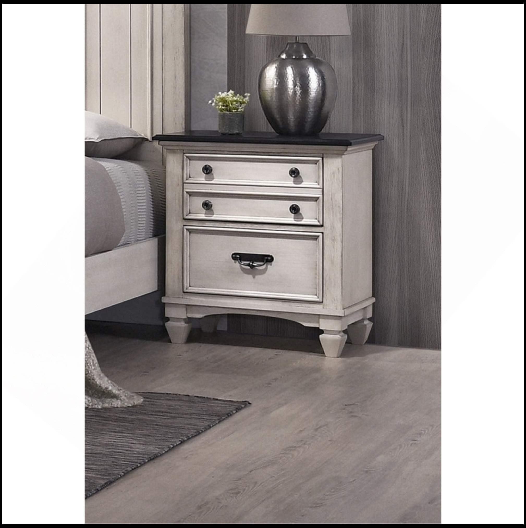 Rosalind Wheeler Beautiful Two-Tone Finish 1-Pc Nightstand End Table ...