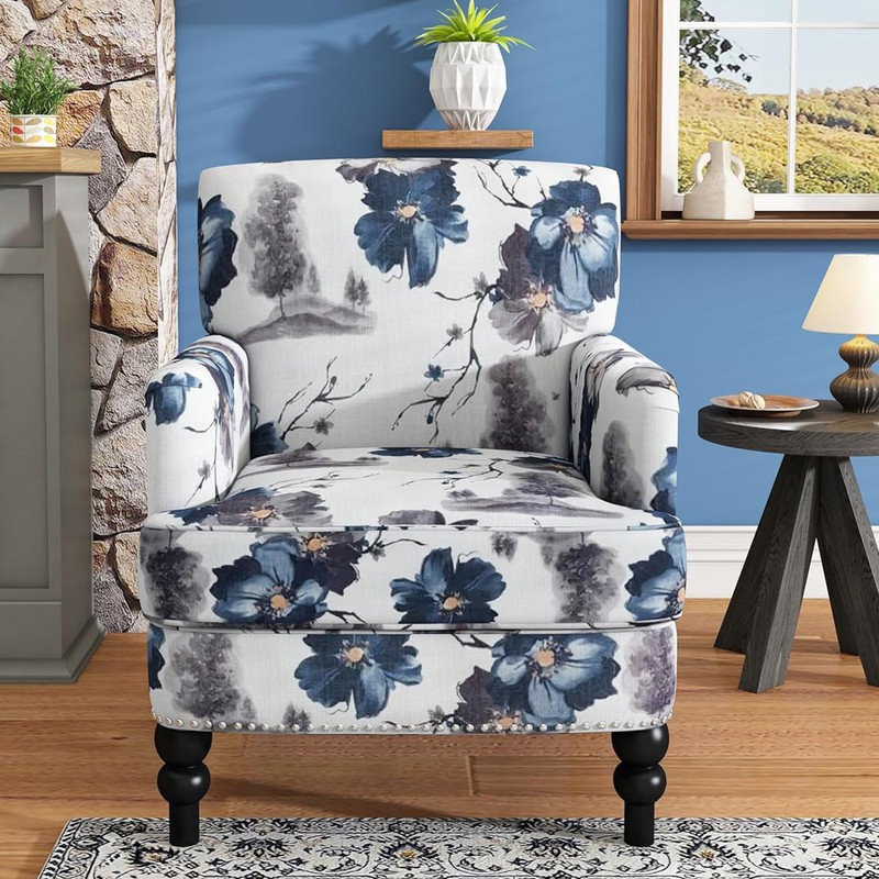 Canora Grey Club Chair - Floral Print | Wayfair