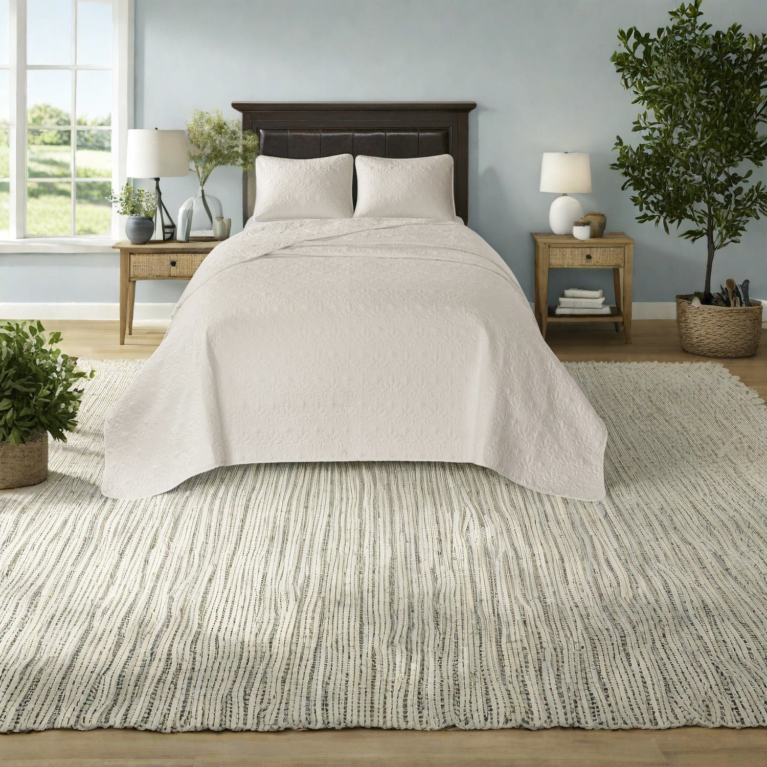 CANJUN Charming Oversized Cream Bedding Sets, Cotton Comfort, Cottage ...