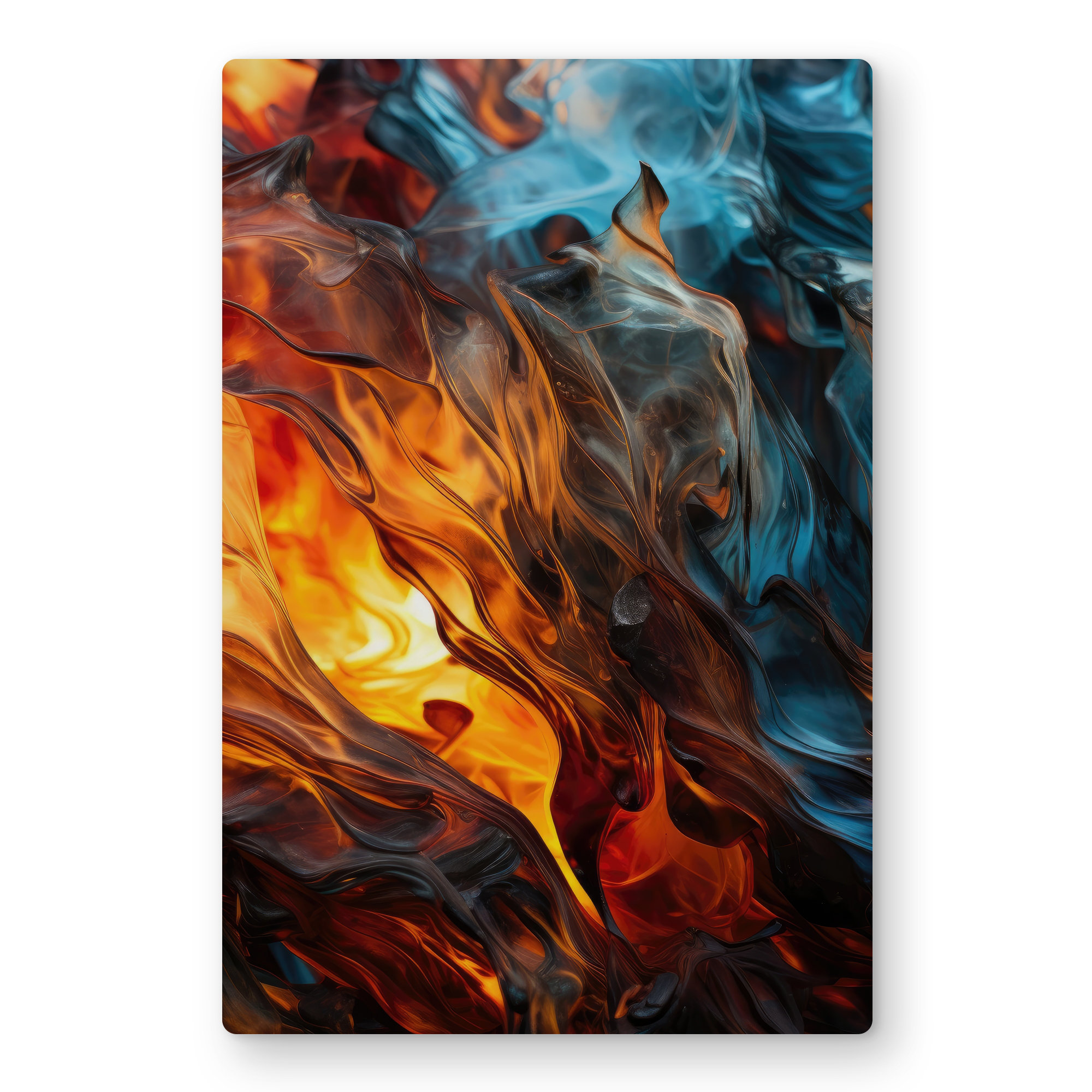 Winston Porter Crystallized Fire - Yellow Metal Print for Home Decor ...