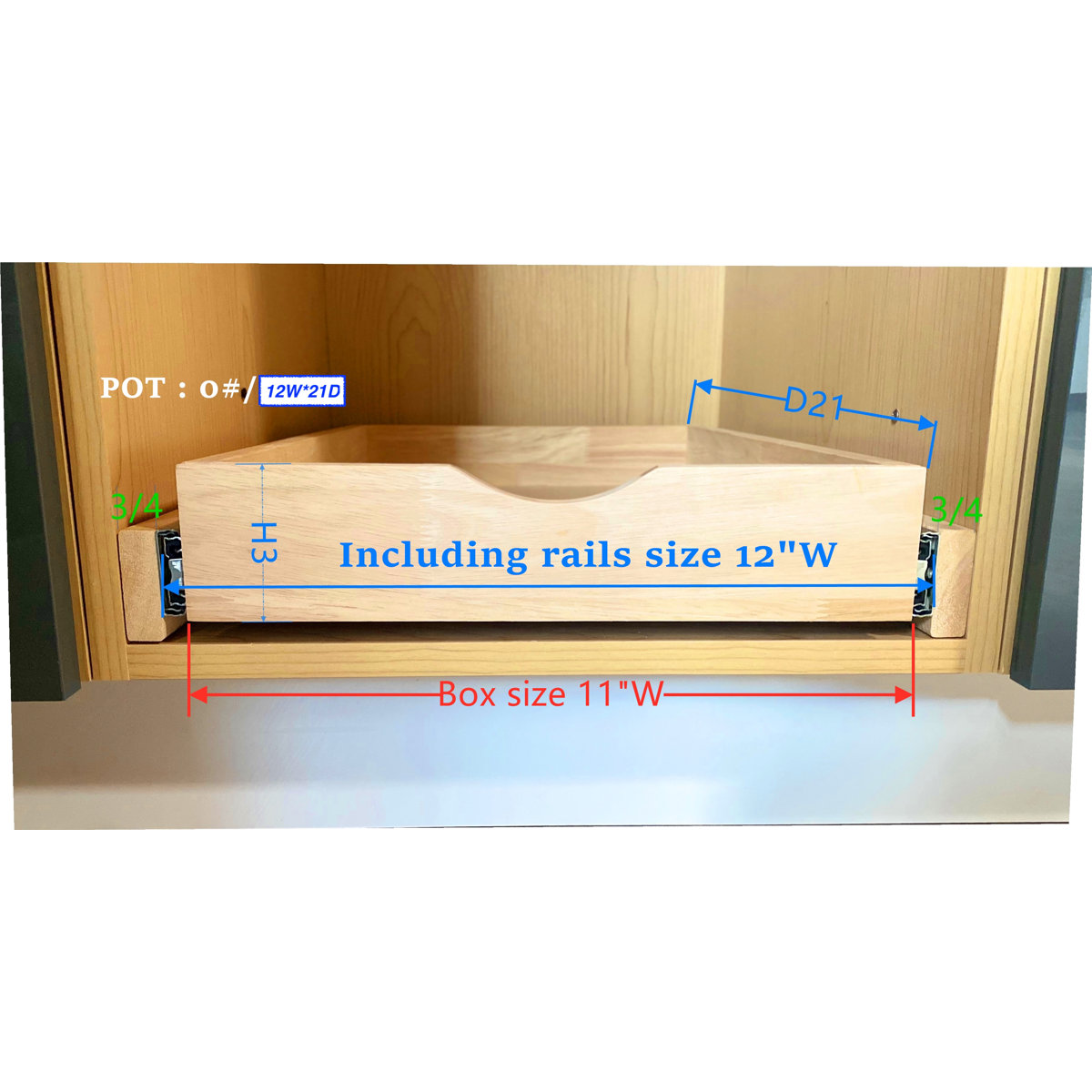 Rebrilliant Soft Close Cabinet Drawer Wood Pull Out Tray Drawer Box ...