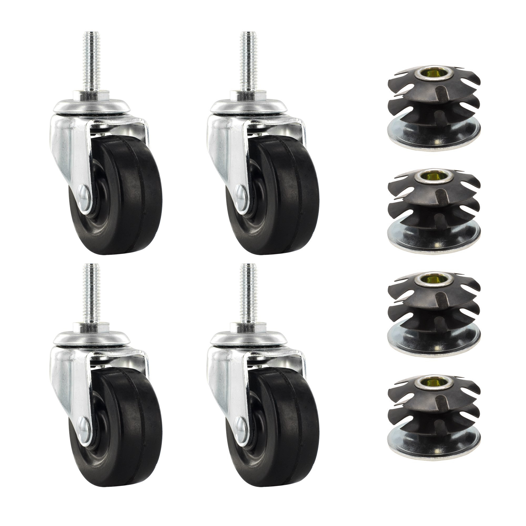 Outwater 1-1/2in. Round Metal Double Star Caster Insert Without Brakes ...